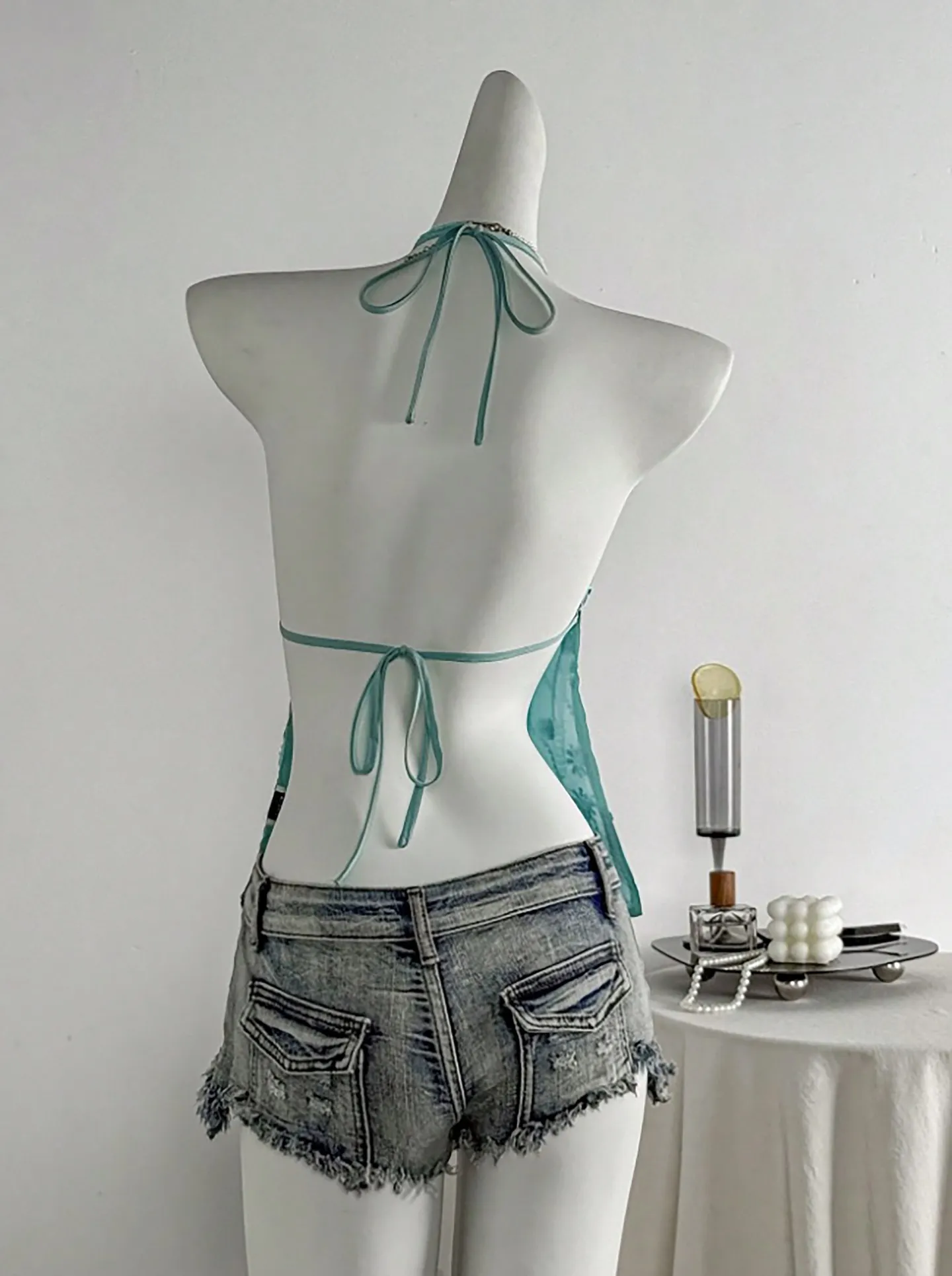 Sequin Embellished Backless Halter Top | Savana | Bestsellers