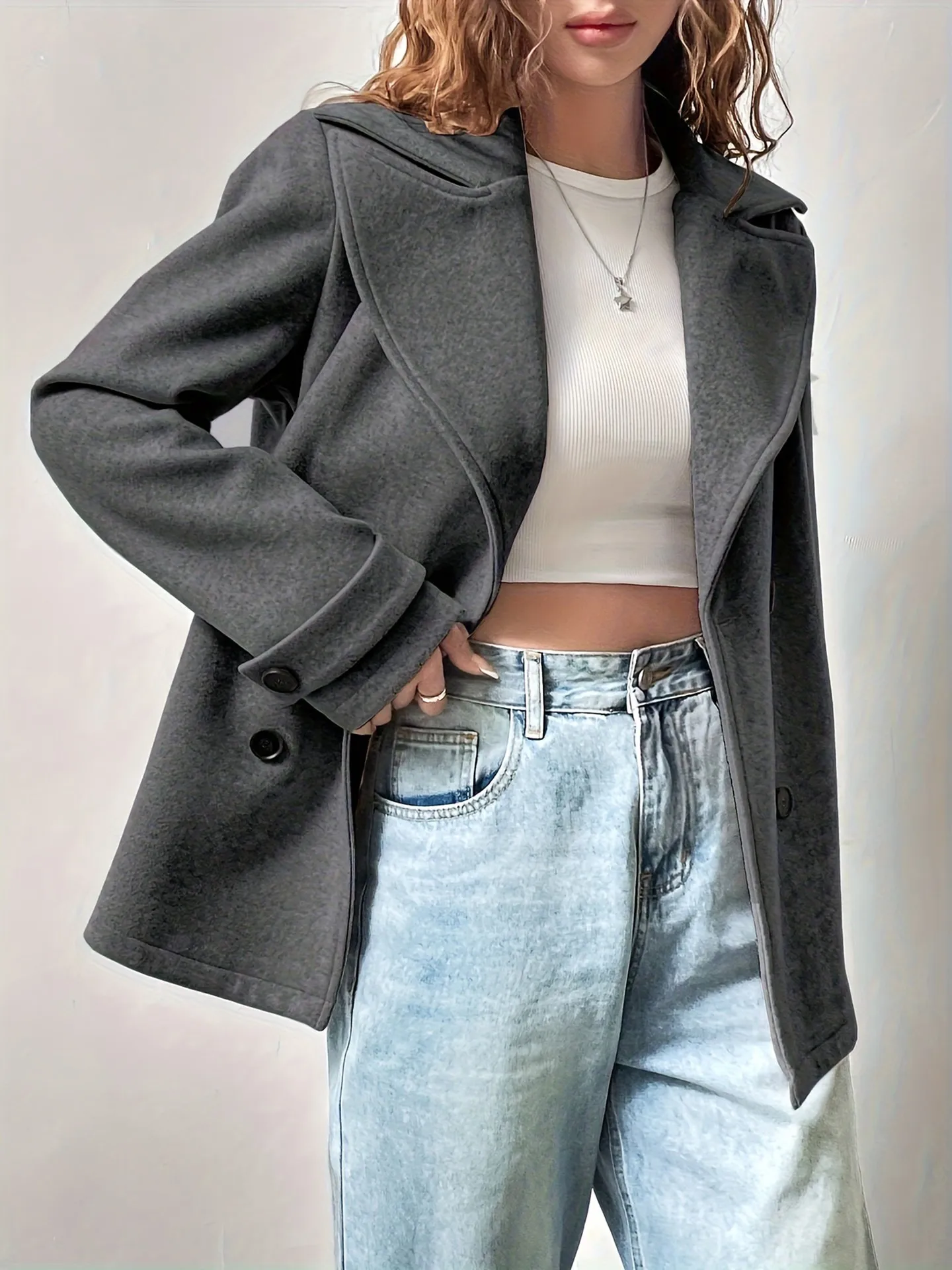 Button Pea Coat | Savana | Bestsellers