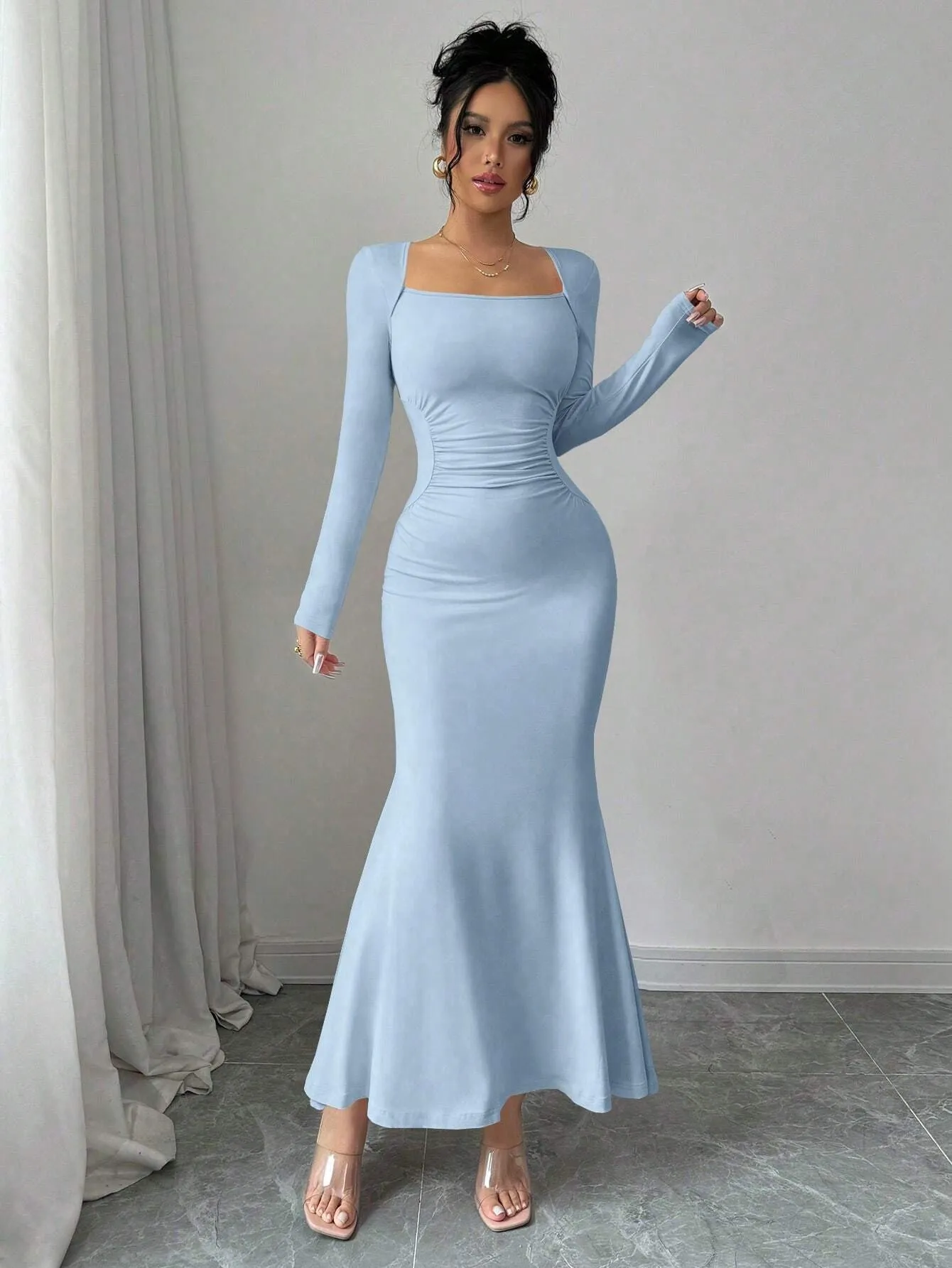 Elegent Baby Blue Fishtail Dress | Savana | Bestsellers