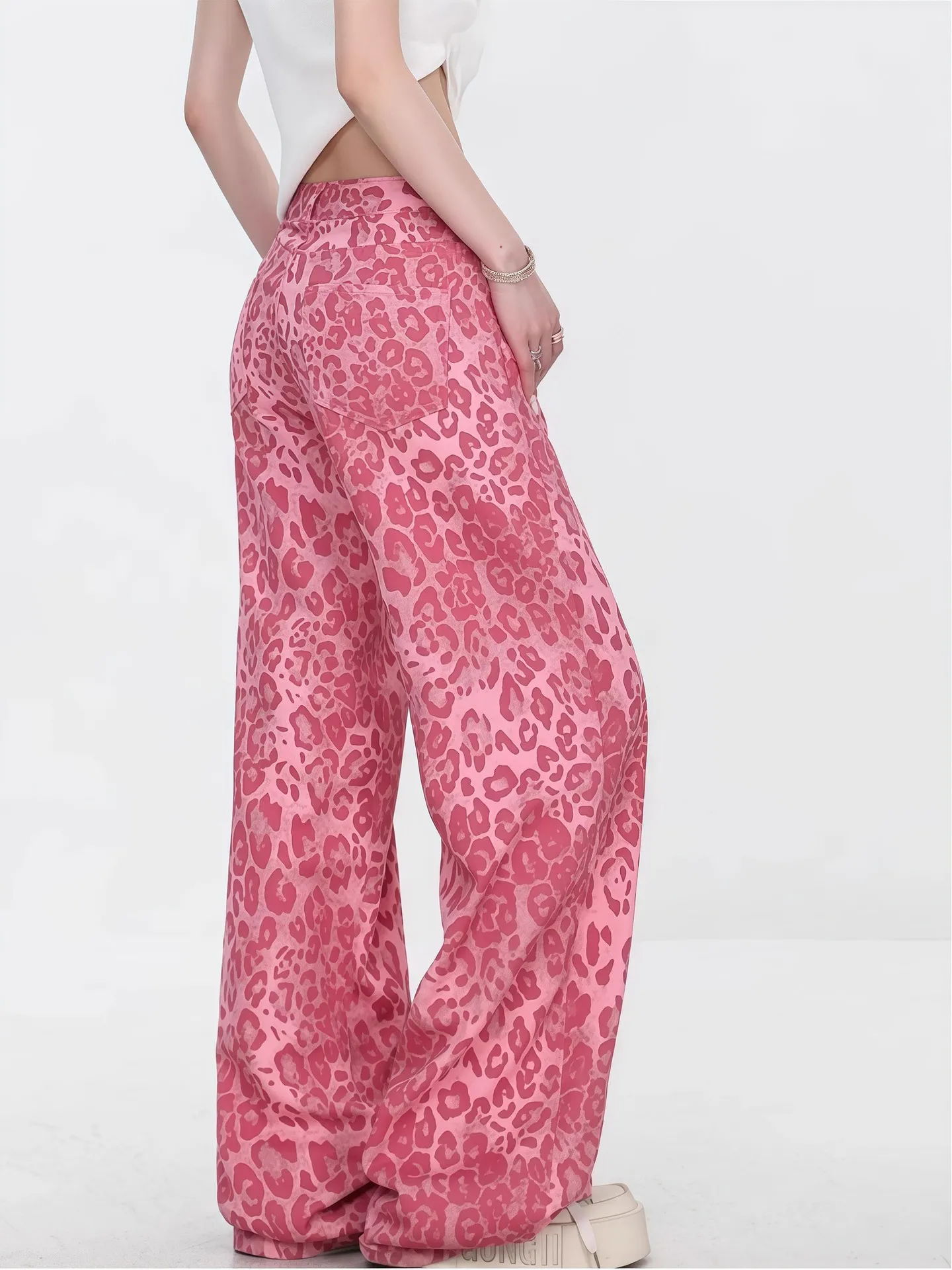 Vibrant Pink Leopard Straight Leg Jeans | Savana | Bestsellers