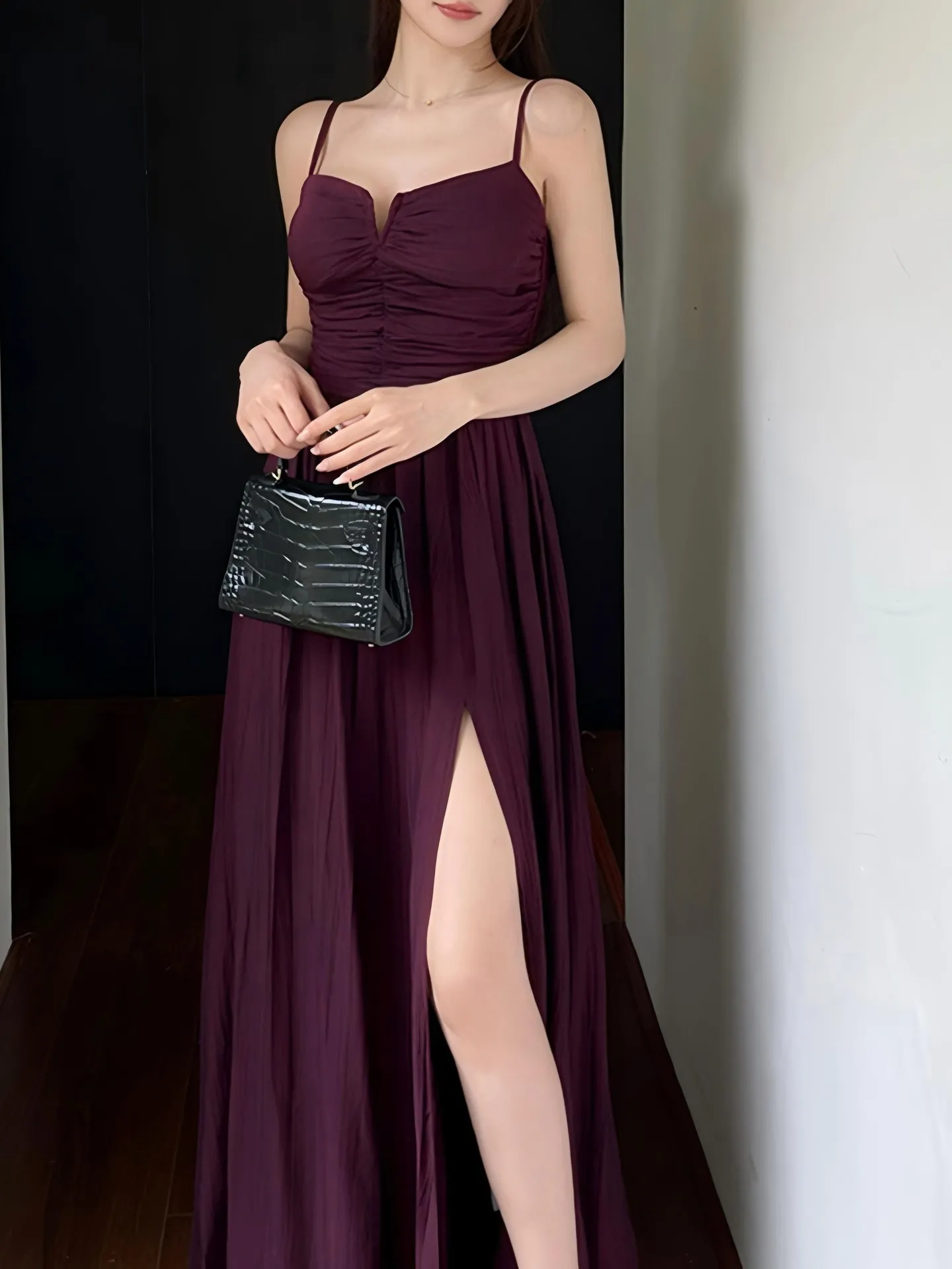 Sexy A-Line Sleeveless Gathered Floor-Lengthed dress | Savana | Bestsellers