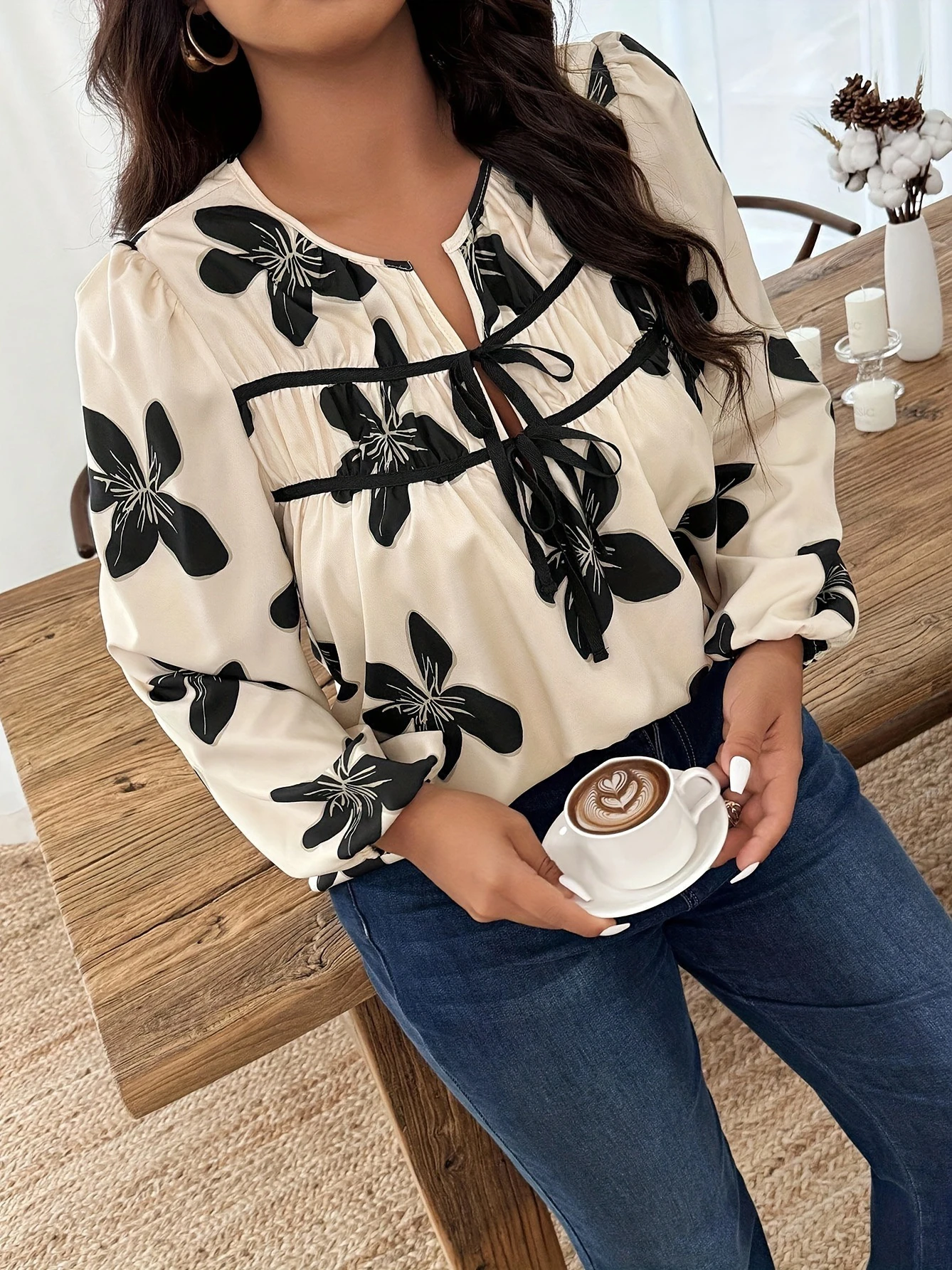 Plus Size Tie Up Top | Savana | Bestsellers