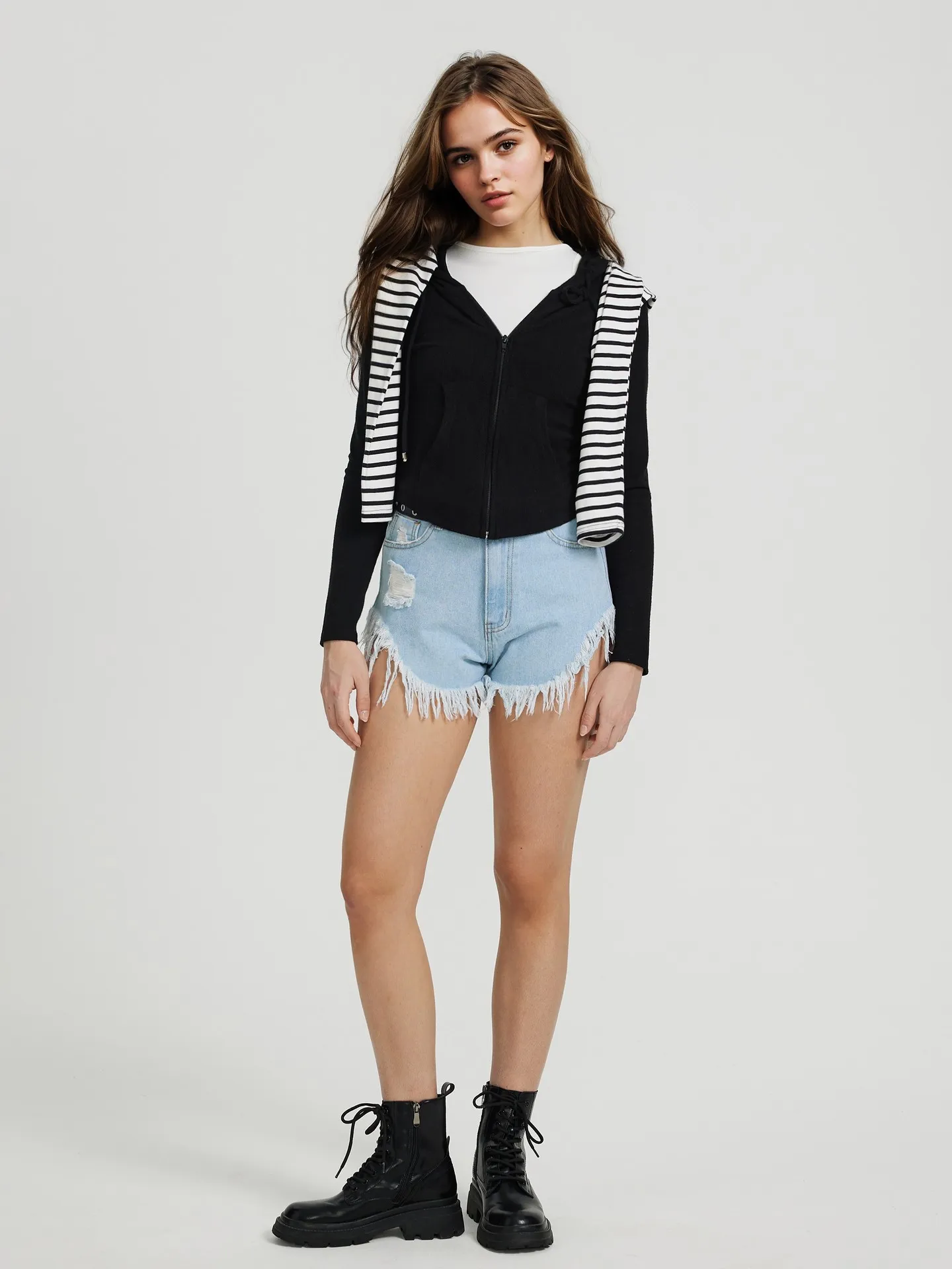 Zip Closure Hooded Sweatshirt | Savana | Bestsellers