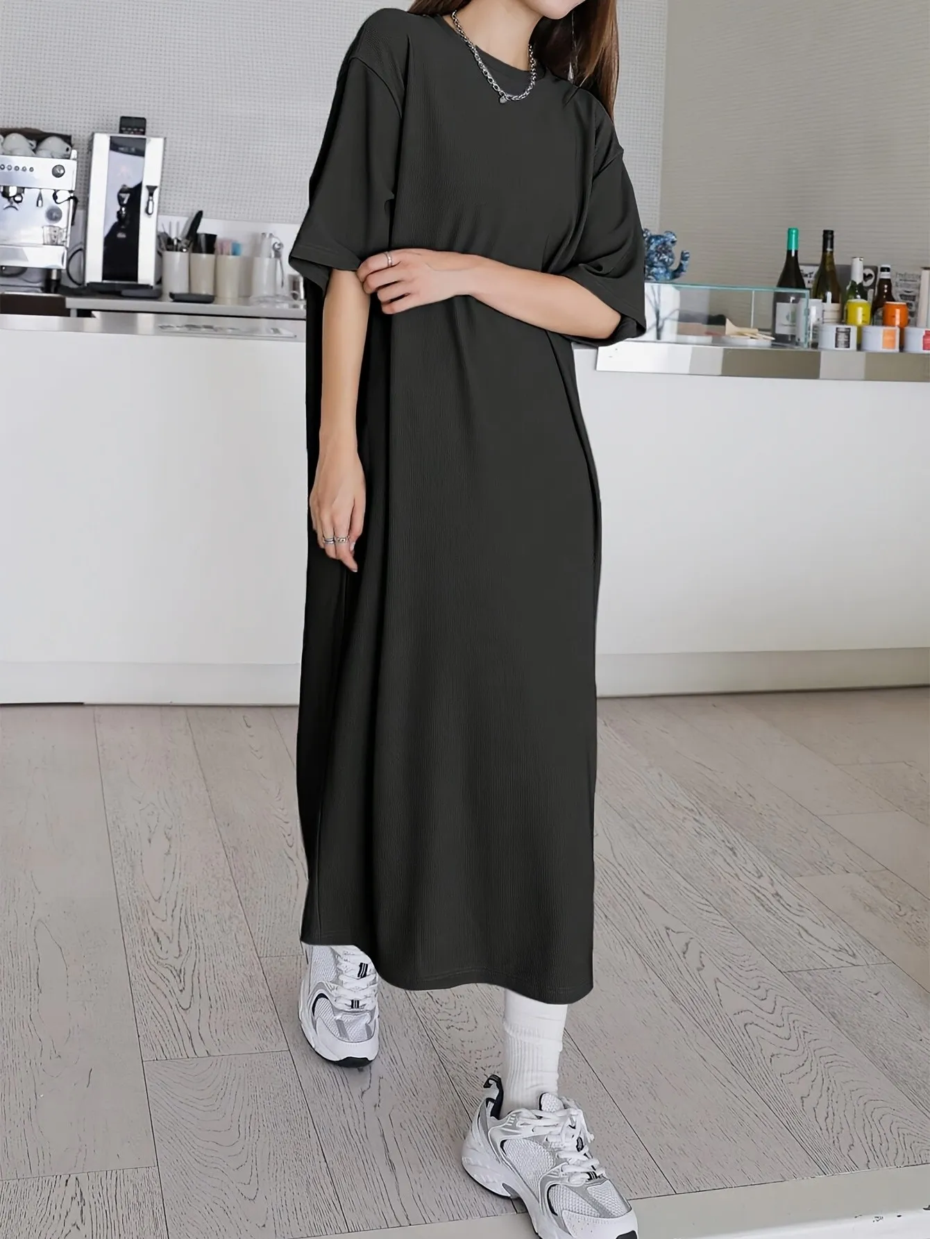 Solid Drop Shoulder T-Shirt Dress | Savana | Bestsellers
