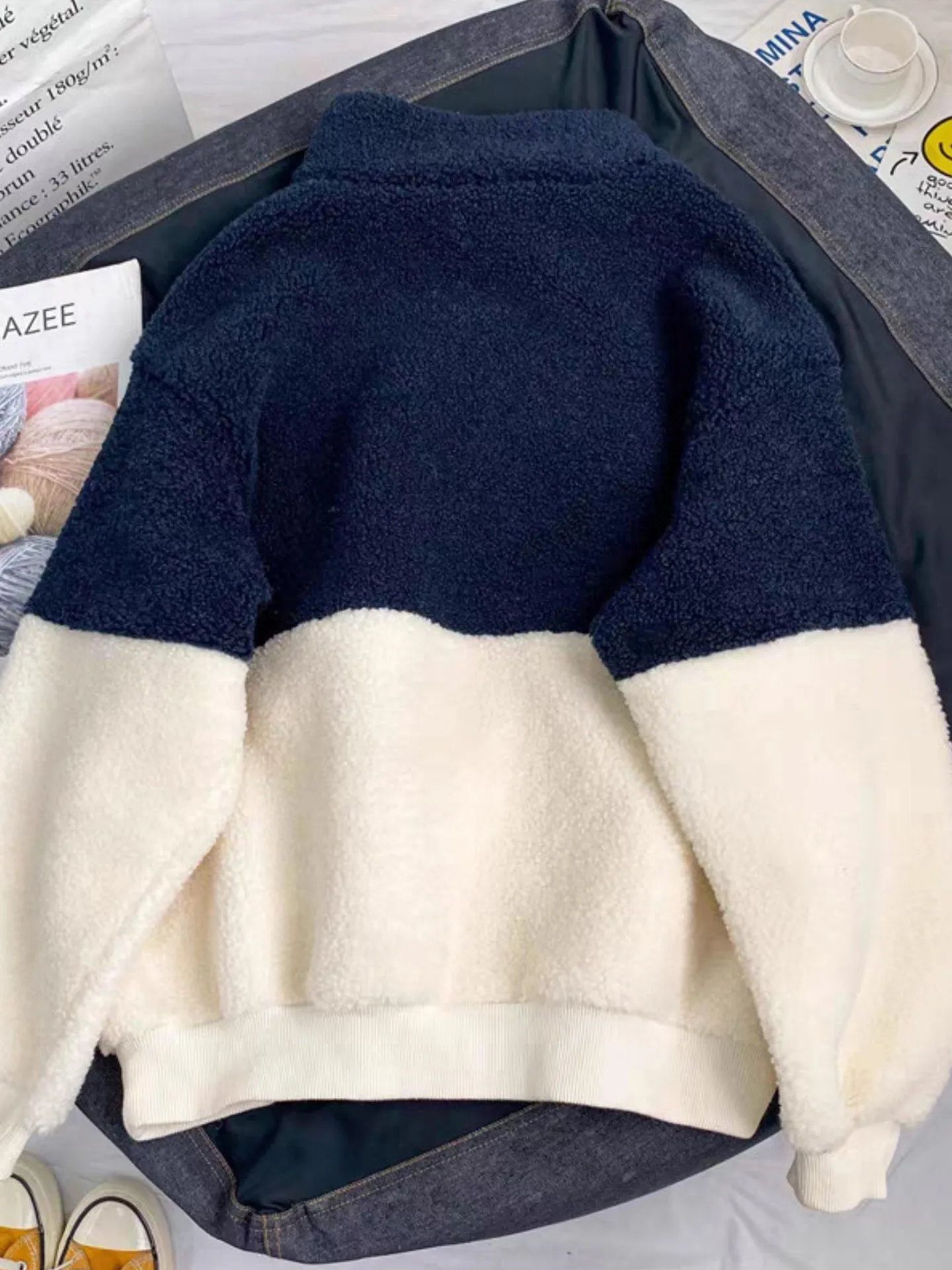 Contrast Half Placket Sweatshirt | Savana | Bestsellers