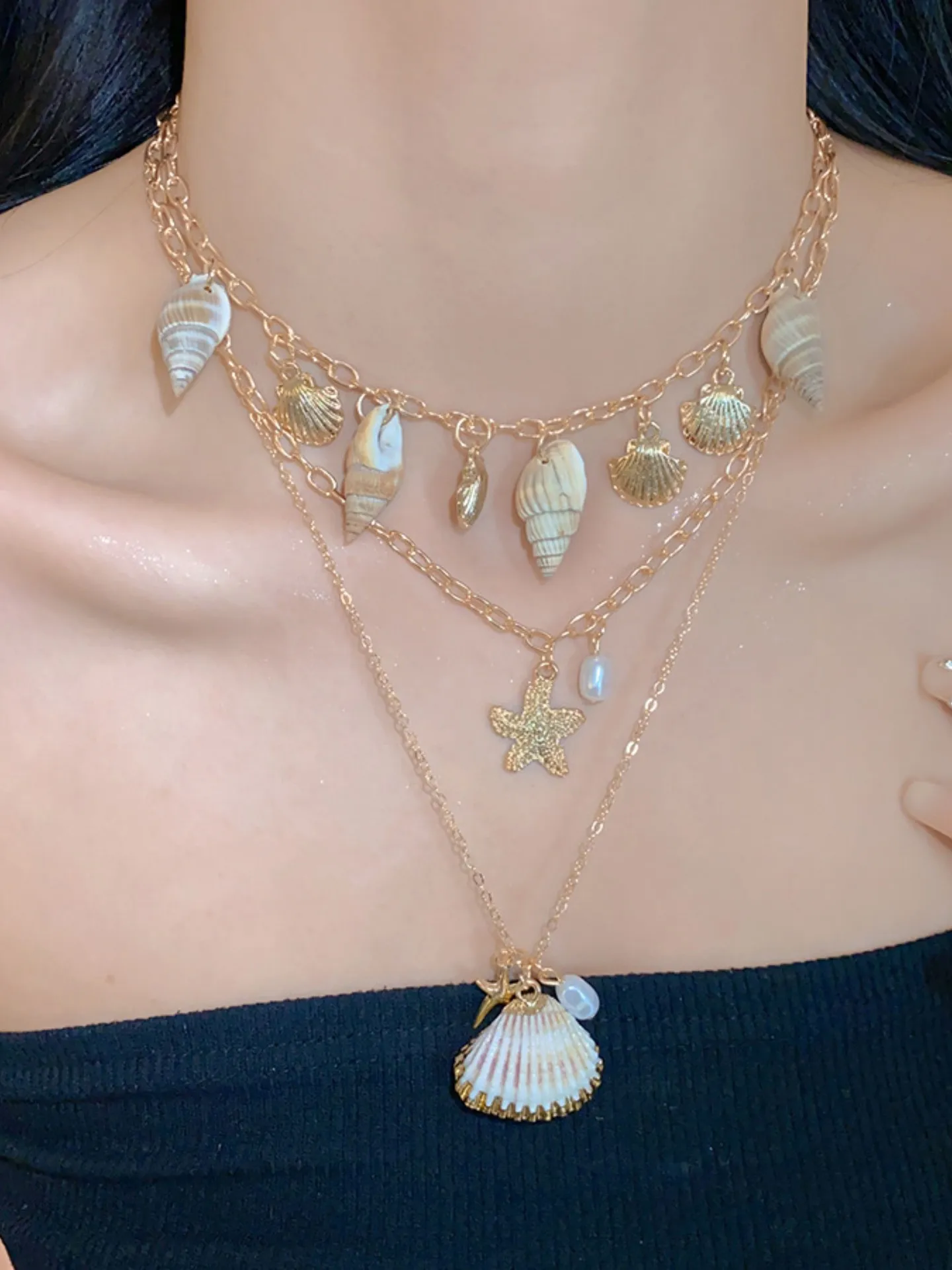 Shell Artificial Jewellery - Multi-Layer Necklace | Savana | Bestsellers