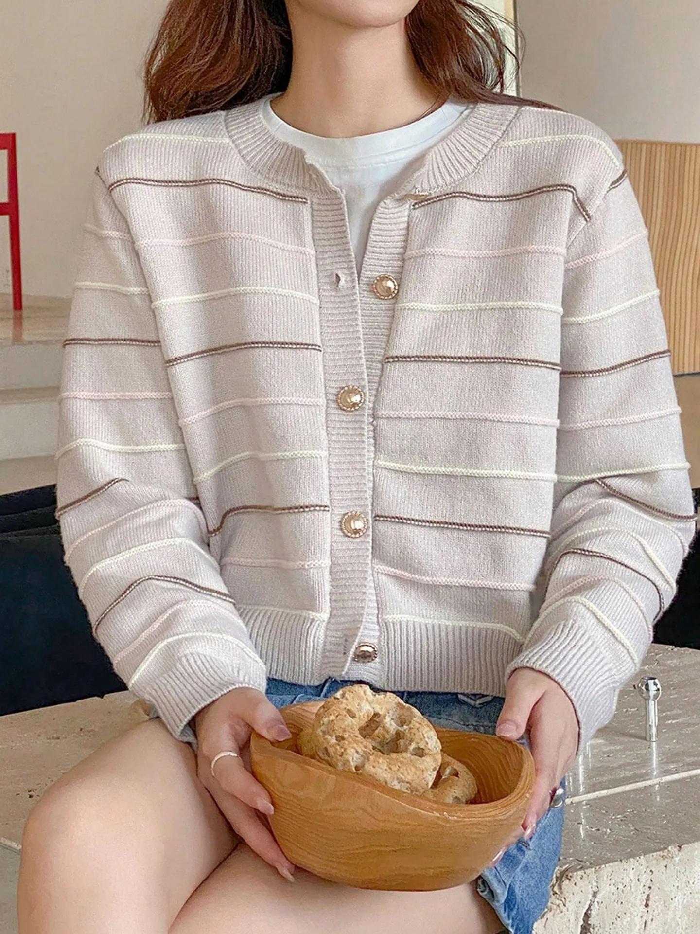 Button Knit Cardigan | Savana | Bestsellers