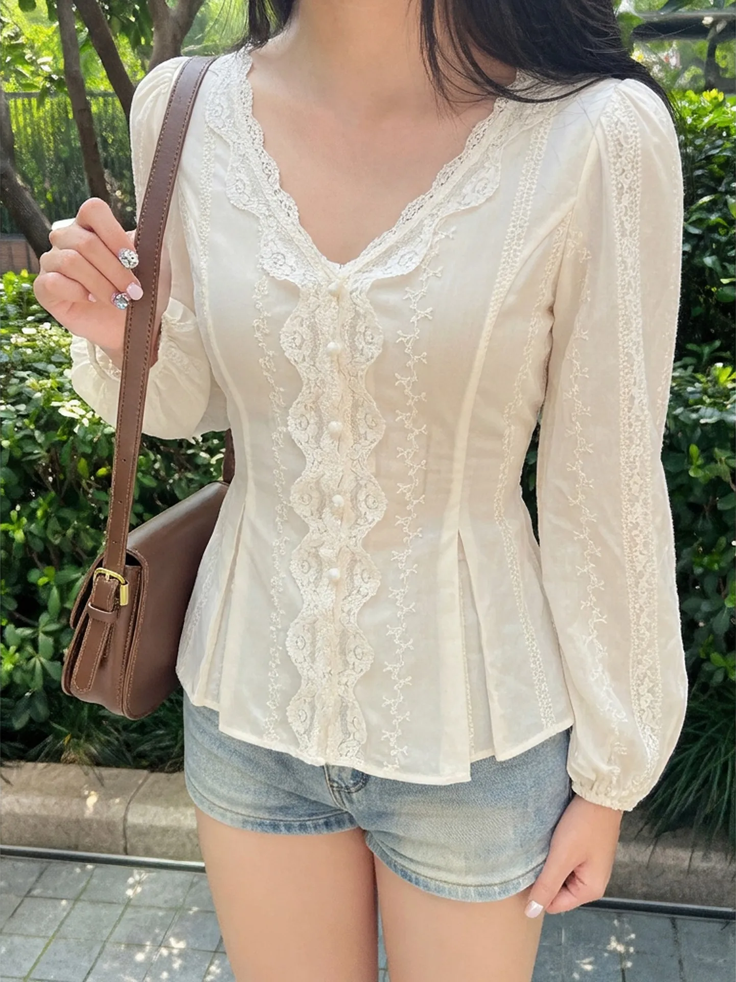 Lace-trimmed Embroidered Top | Savana | Bestsellers