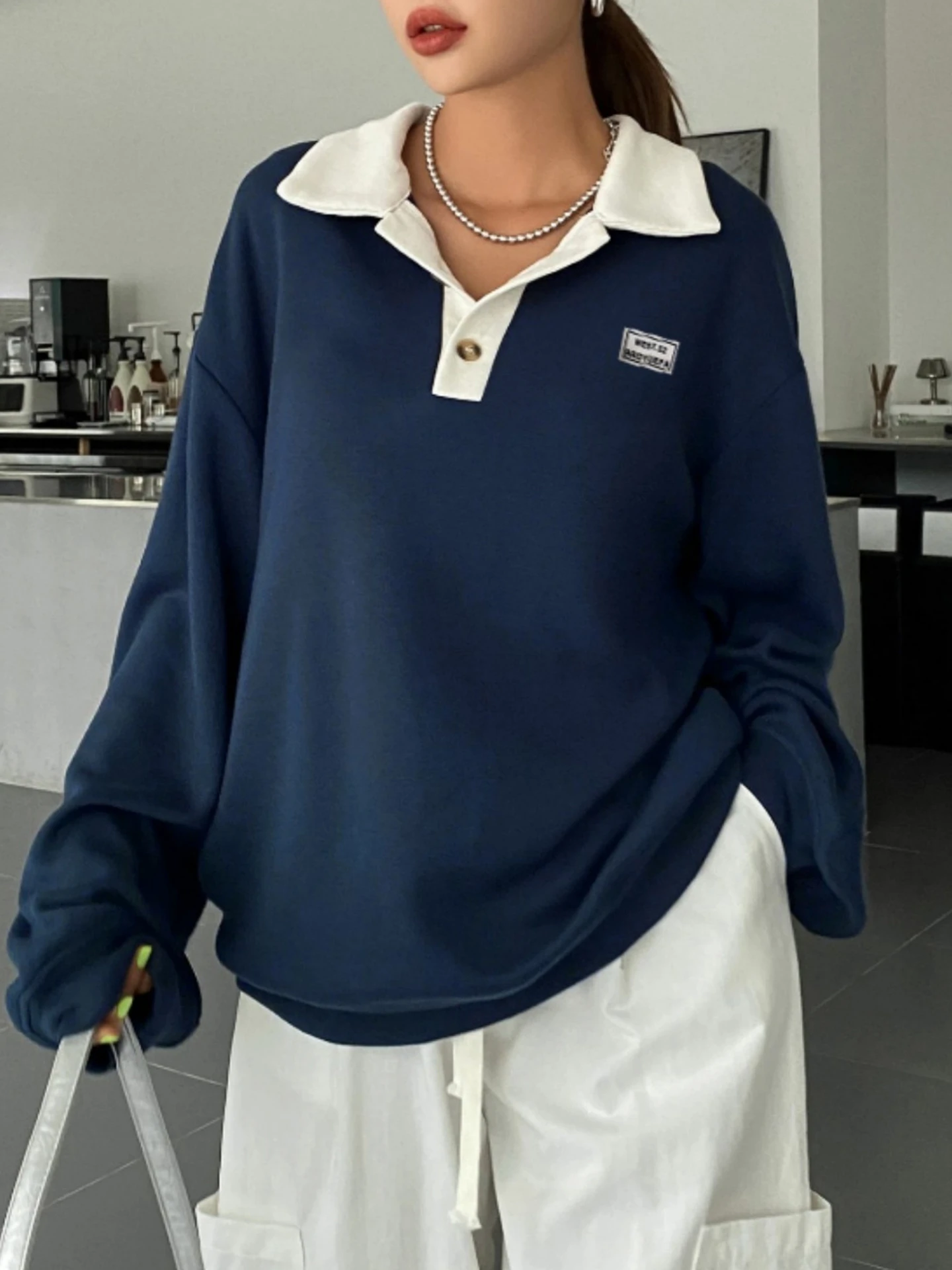 Half Placket Sweatshirt | Savana | Bestsellers