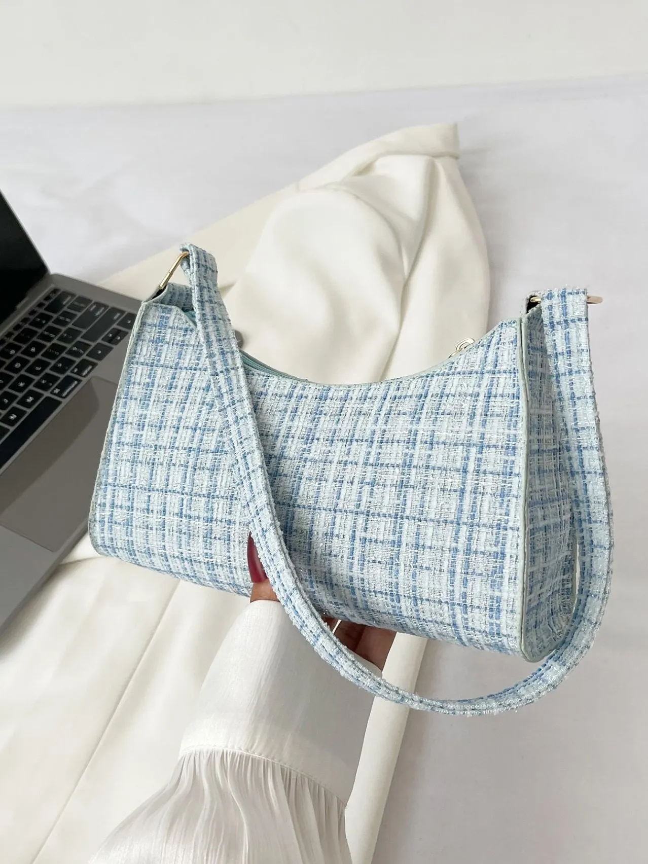 Colorblock Plaid Pattern Shoulder Bag | Savana | Bestsellers