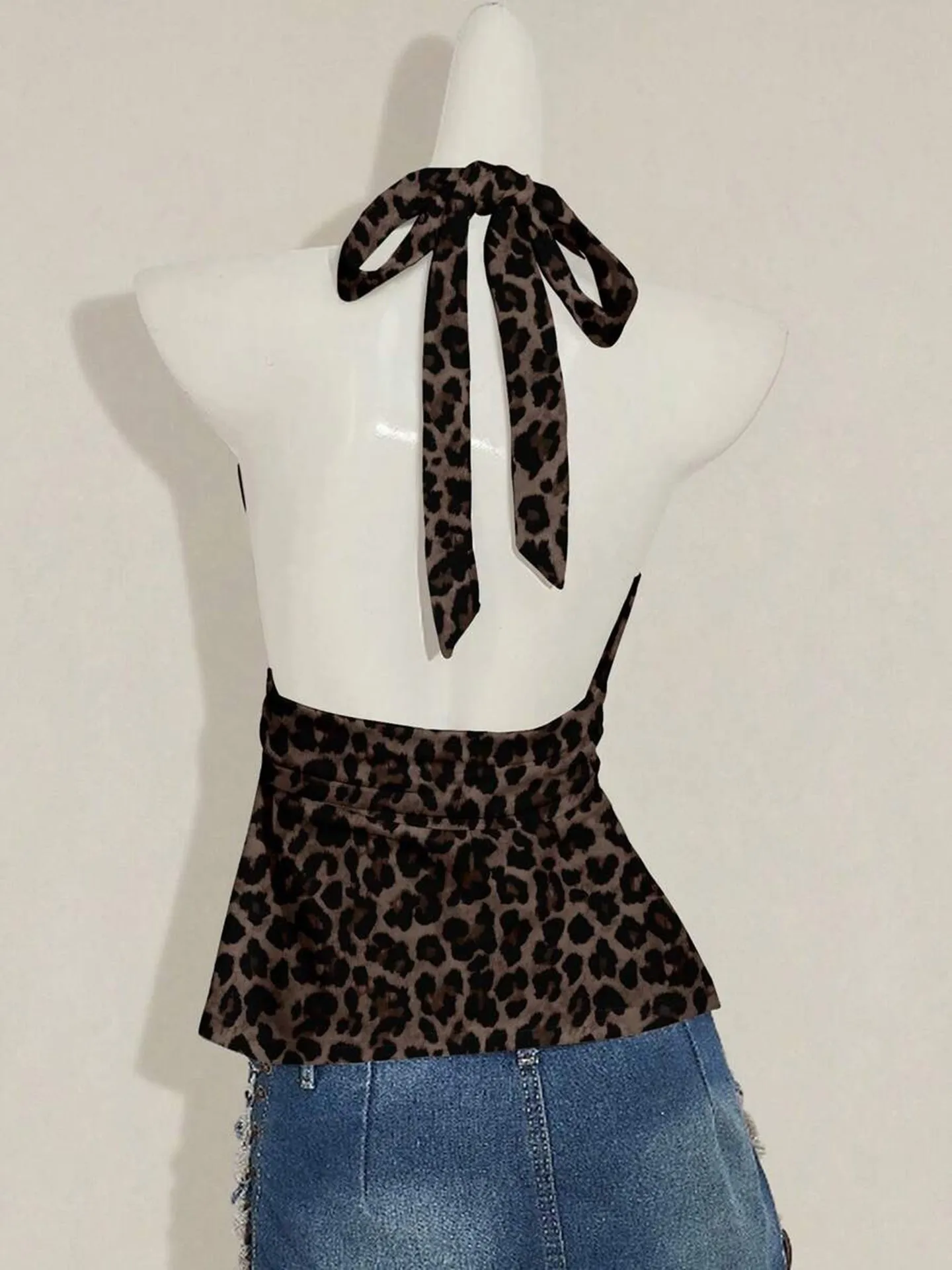 Leopard Backless Halter Top | Savana | Bestsellers