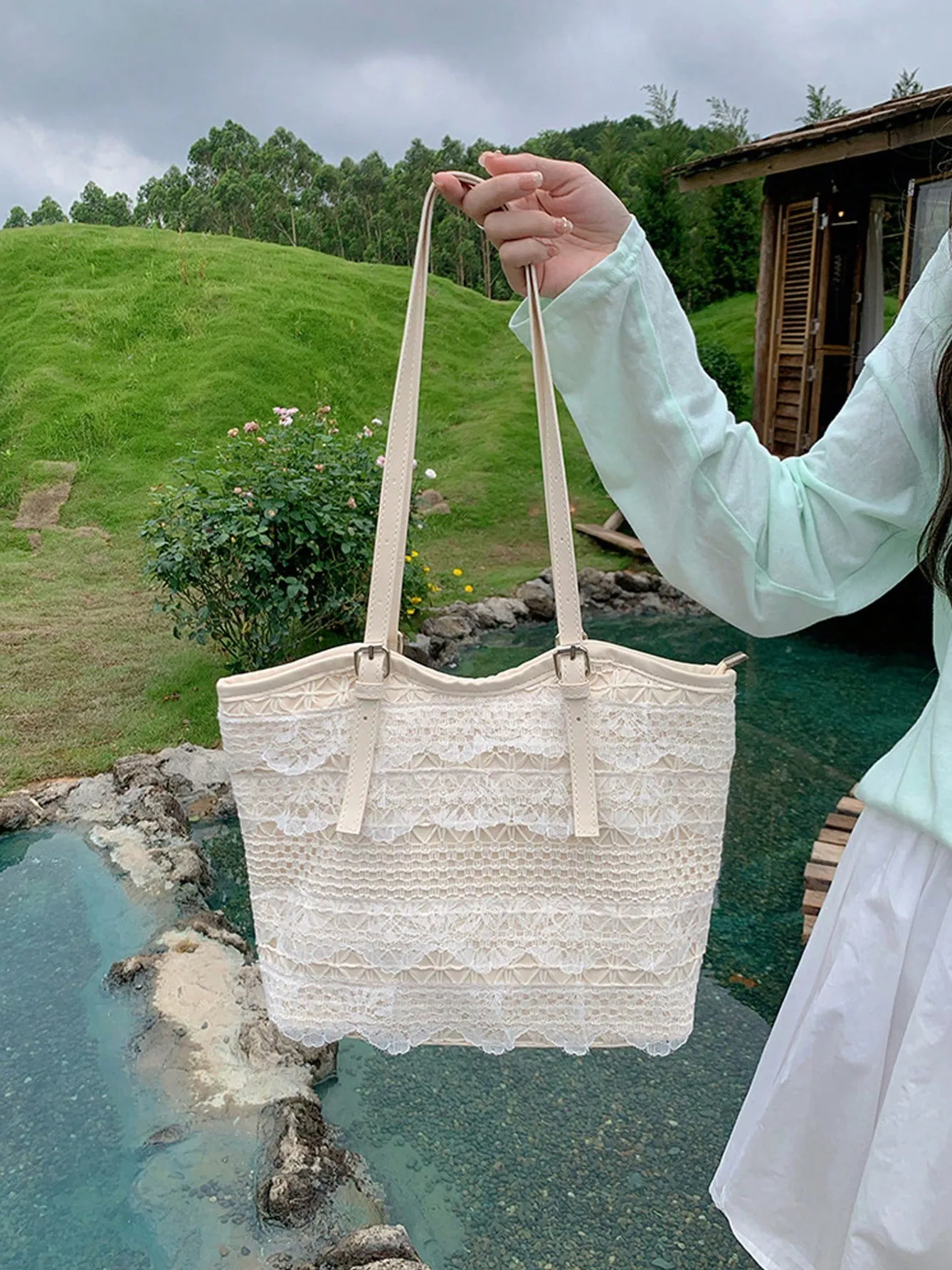 Lace Trim Totes Bag | Savana | Bestsellers