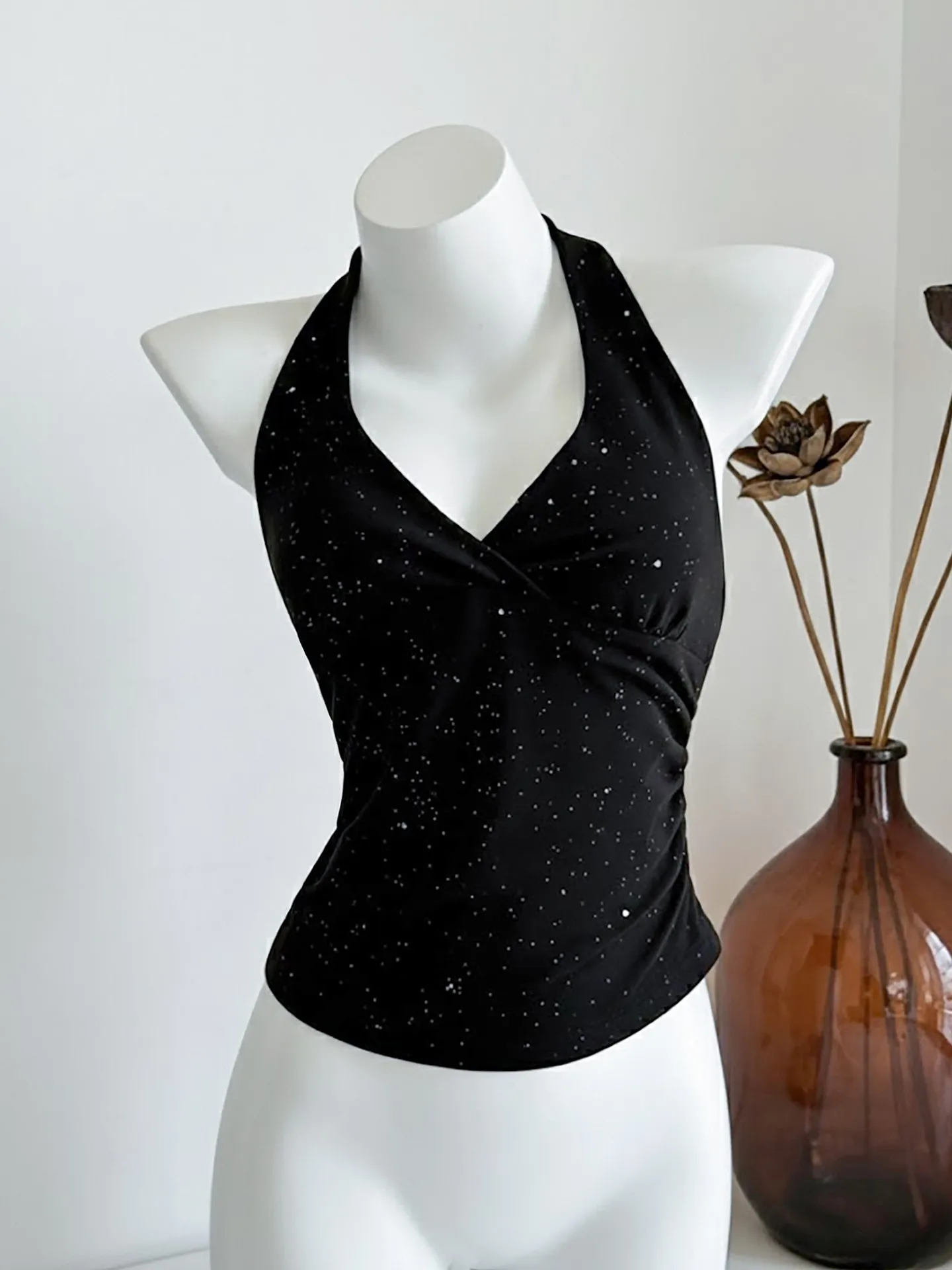 Glitter Backless Halter Top | Savana | Bestsellers