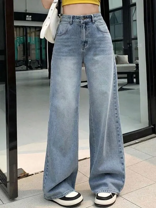 Contrast Stitch Straight Leg Jeans | Savana | Bestsellers