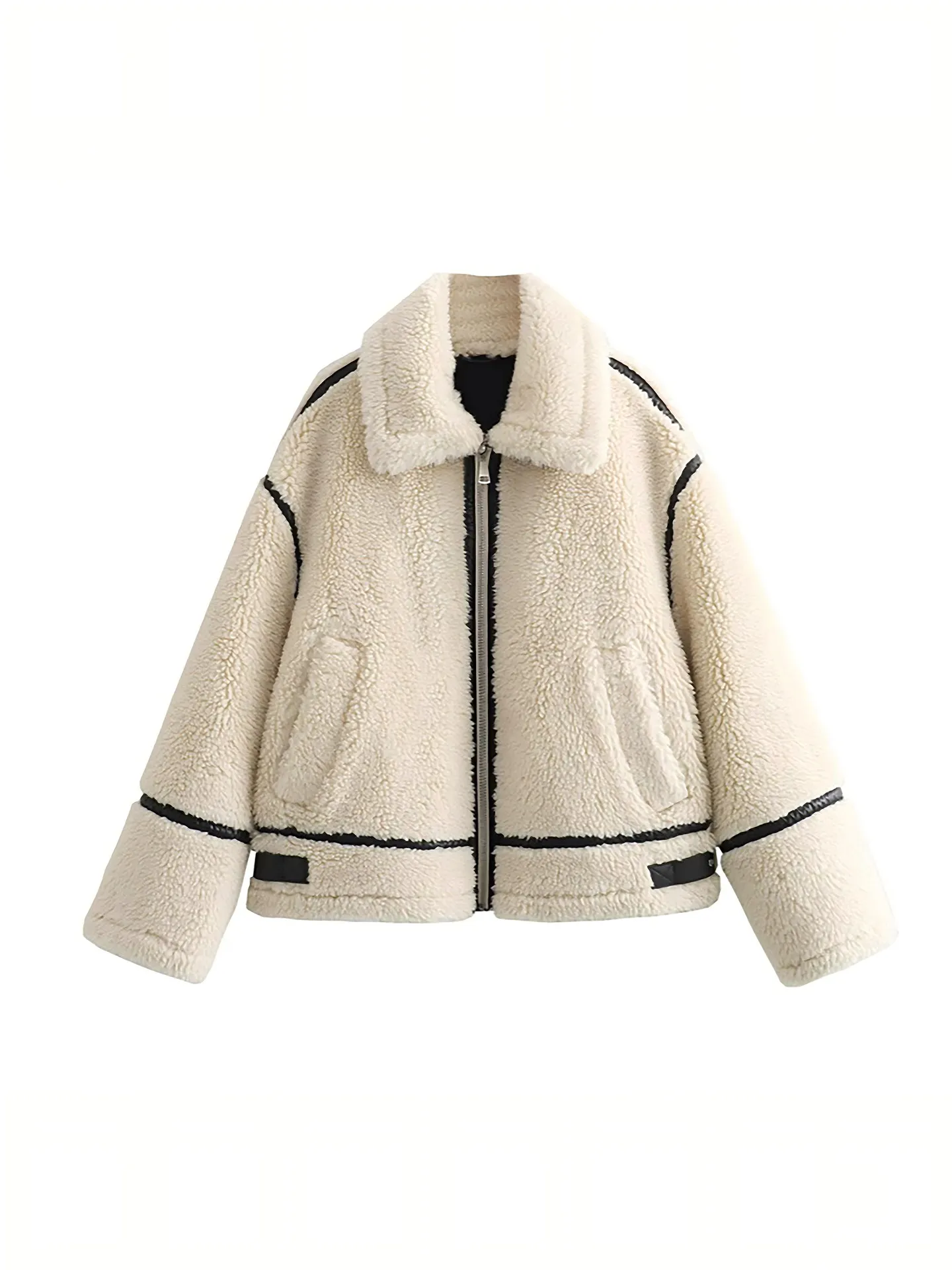 Contrast Stitching Faux Fur Coat | Savana | Bestsellers