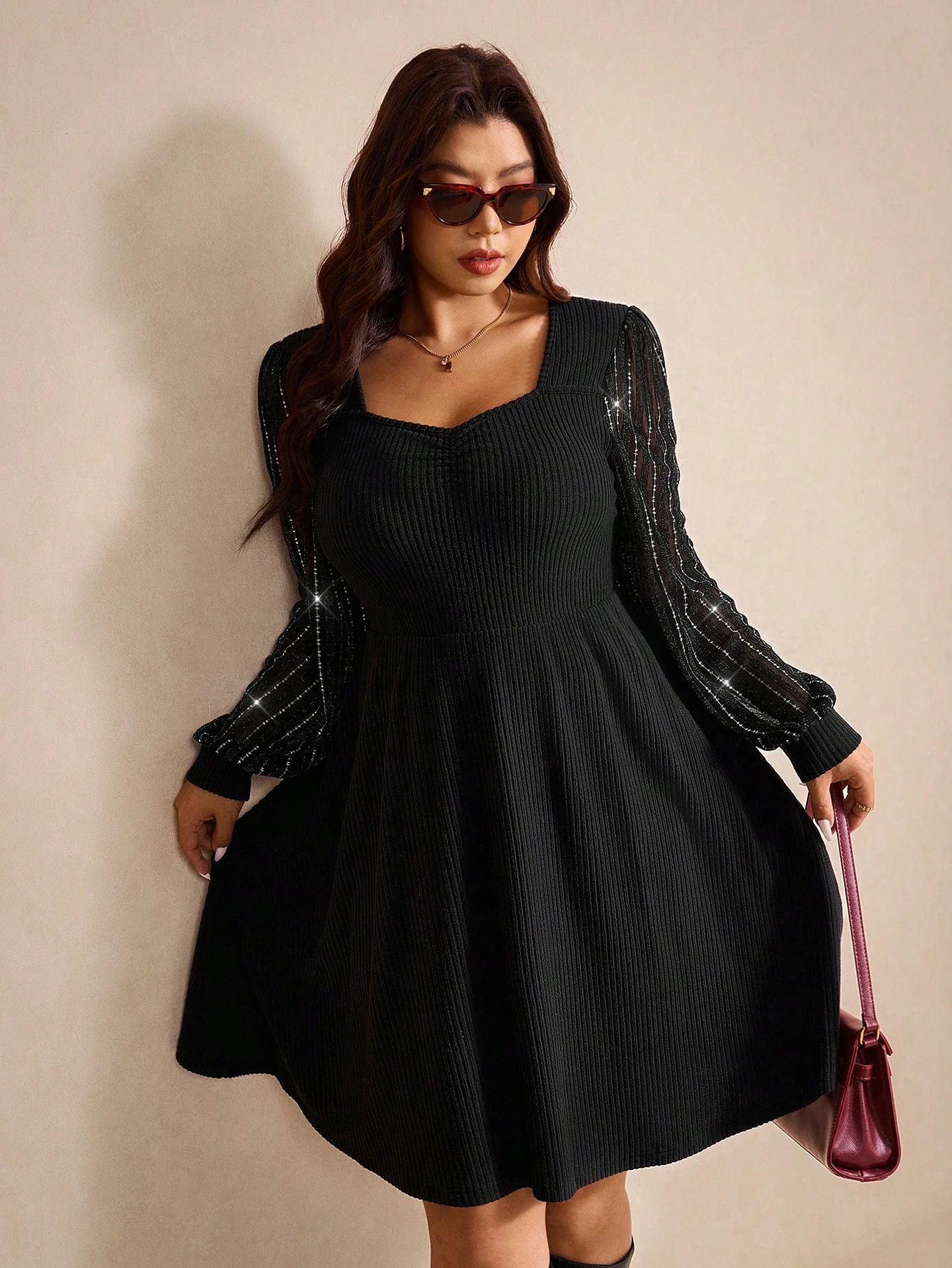 Plus Size Sheer A-Line Dress | Savana | Bestsellers