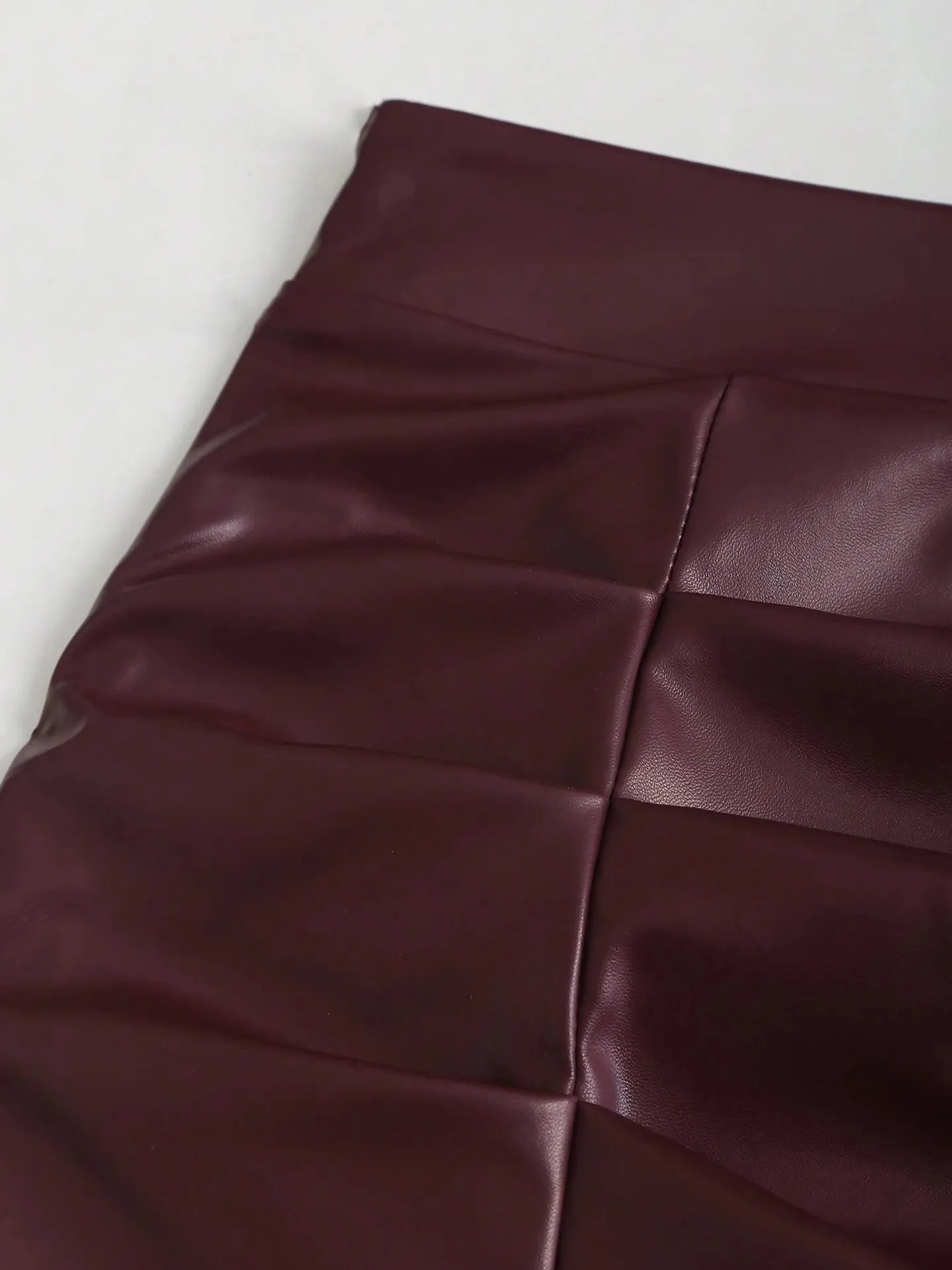 Faux leather Gathered A-Line Skirt | Savana | Bestsellers