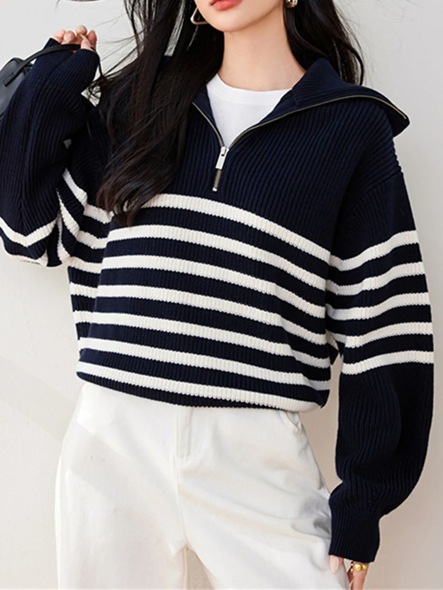 Decorative Zipper Head Knit Pullover | Savana | Bestsellers