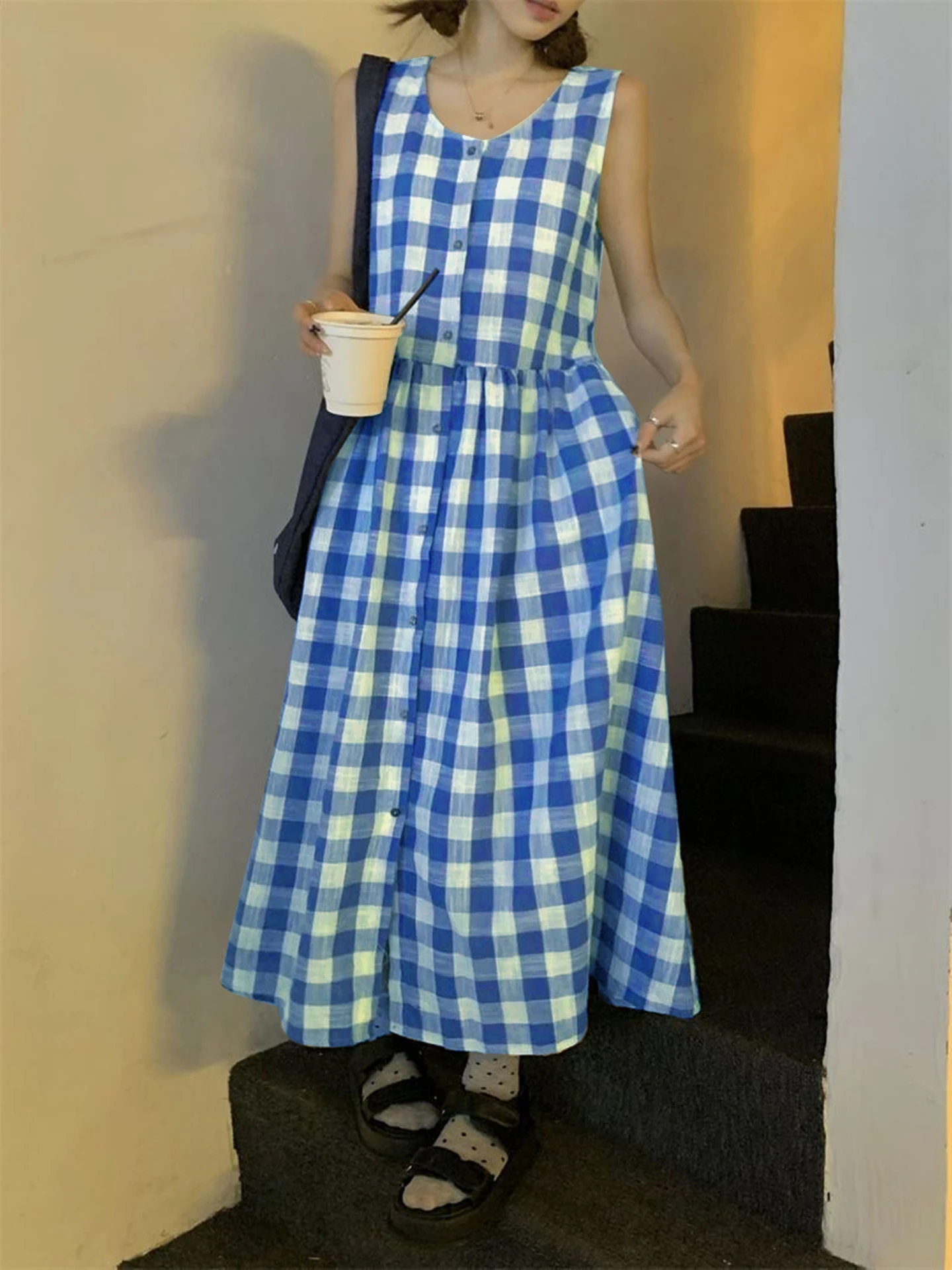 Summer Plaid Pinafore Dress | Savana | Bestsellers