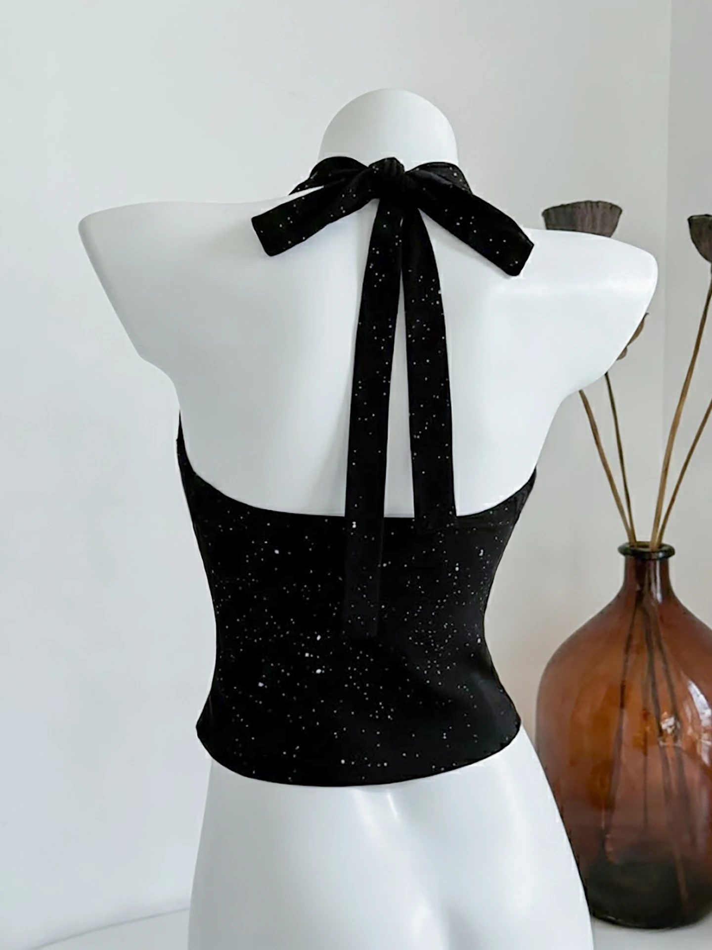 Glitter Backless Halter Top | Savana | Bestsellers