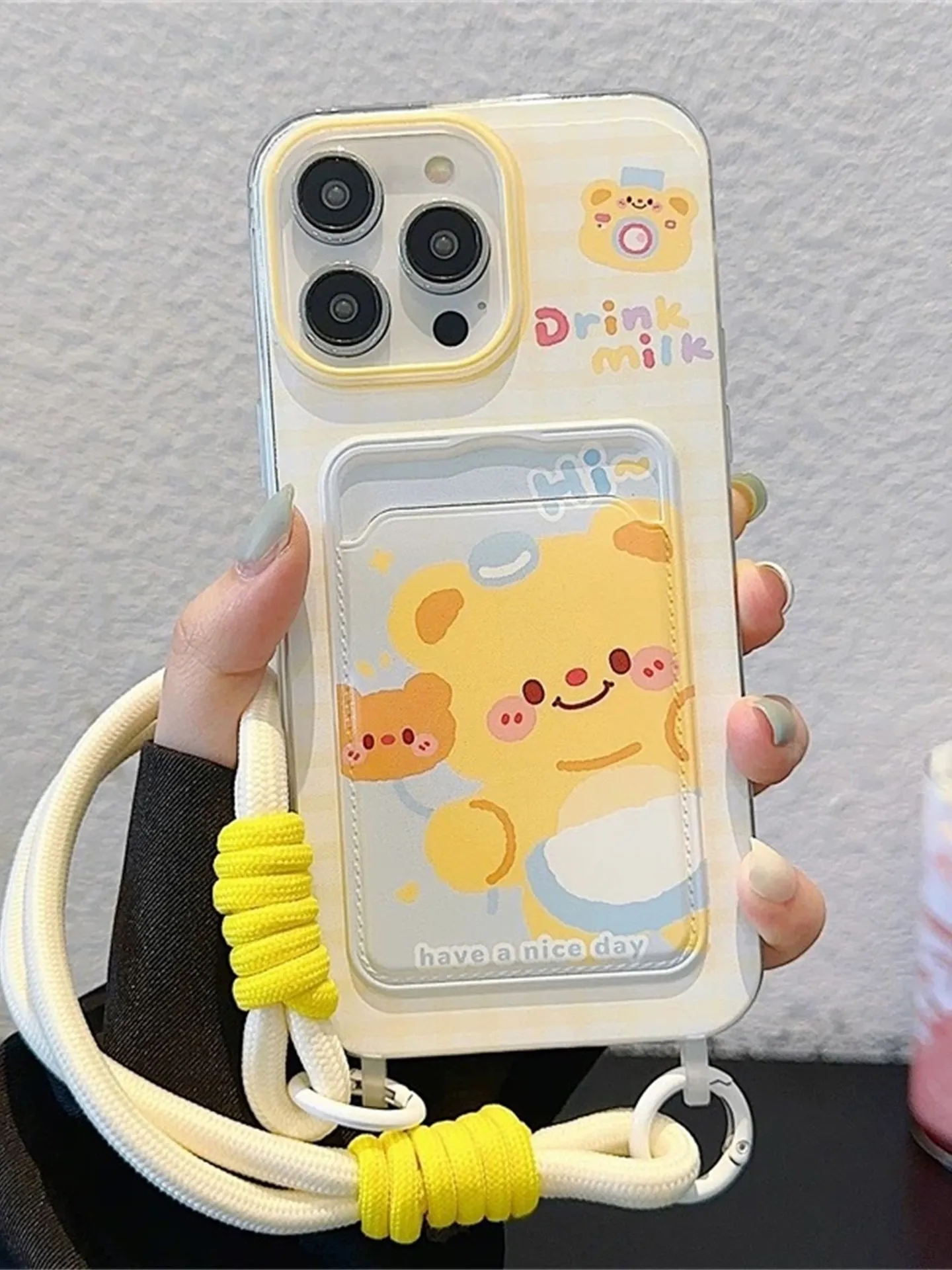 Butter Bear Pattern Phone Case With Charm | Savana | Bestsellers