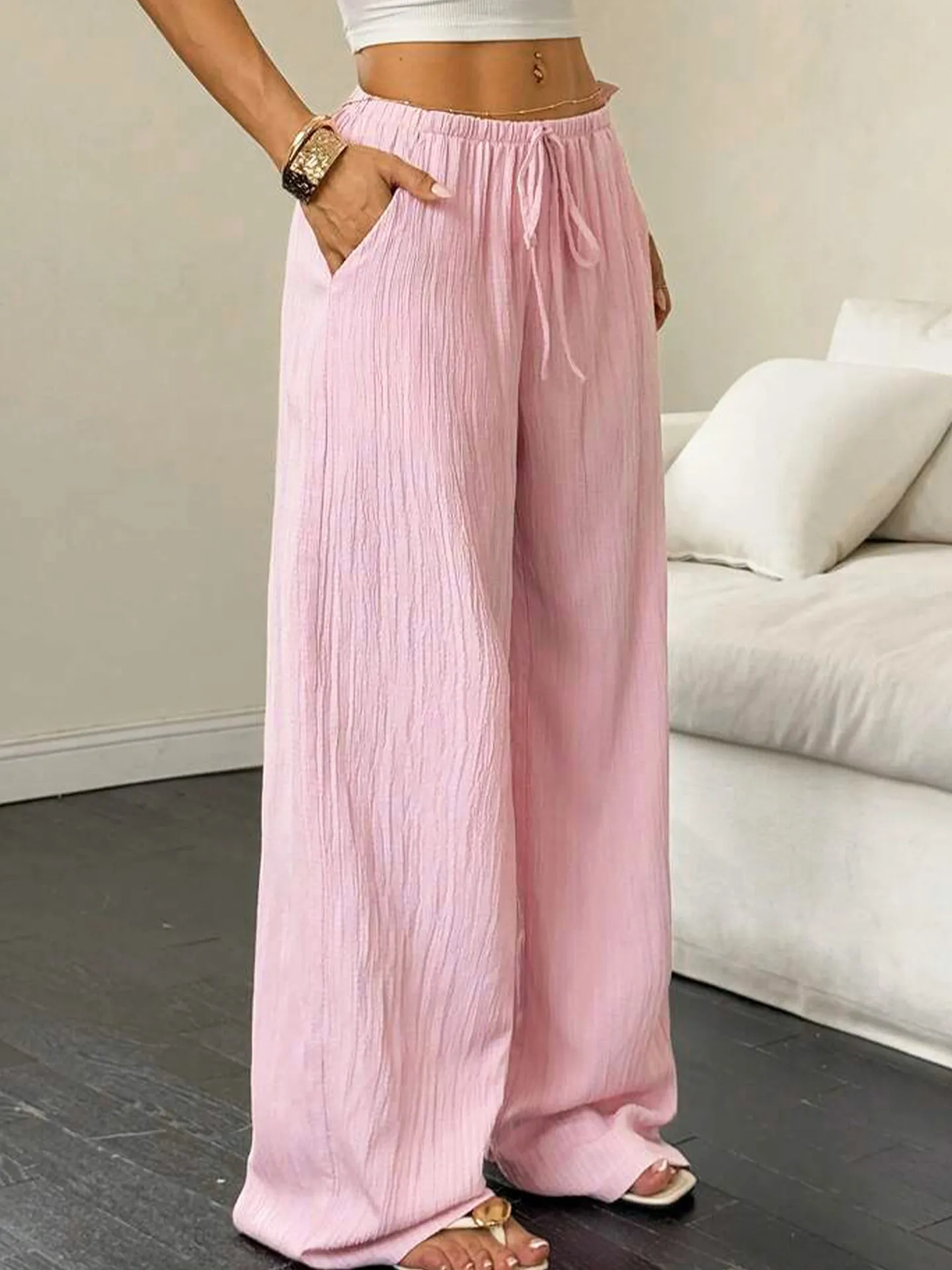 Drawstring Straight Leg Pants | Savana | Bestsellers