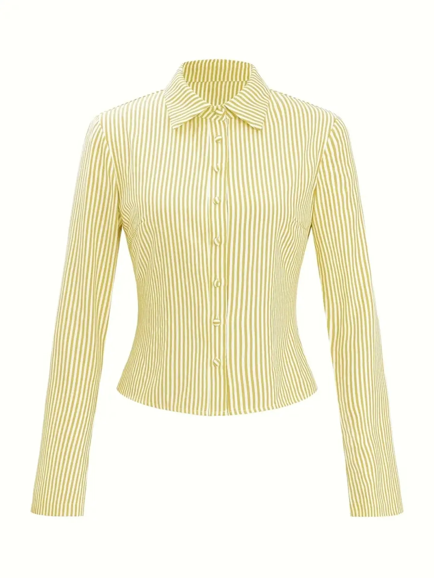 Trendy Yellow Fitted Striped Blouse | Savana | Bestsellers