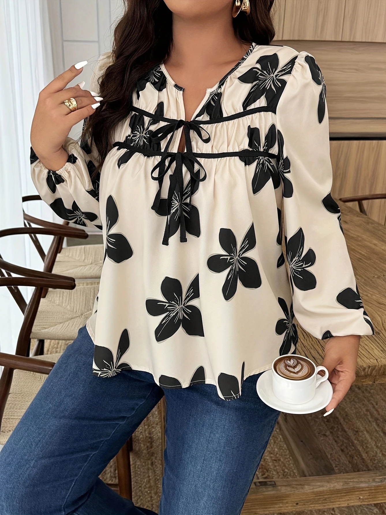 Plus Size Tie Up Top | Savana | Bestsellers