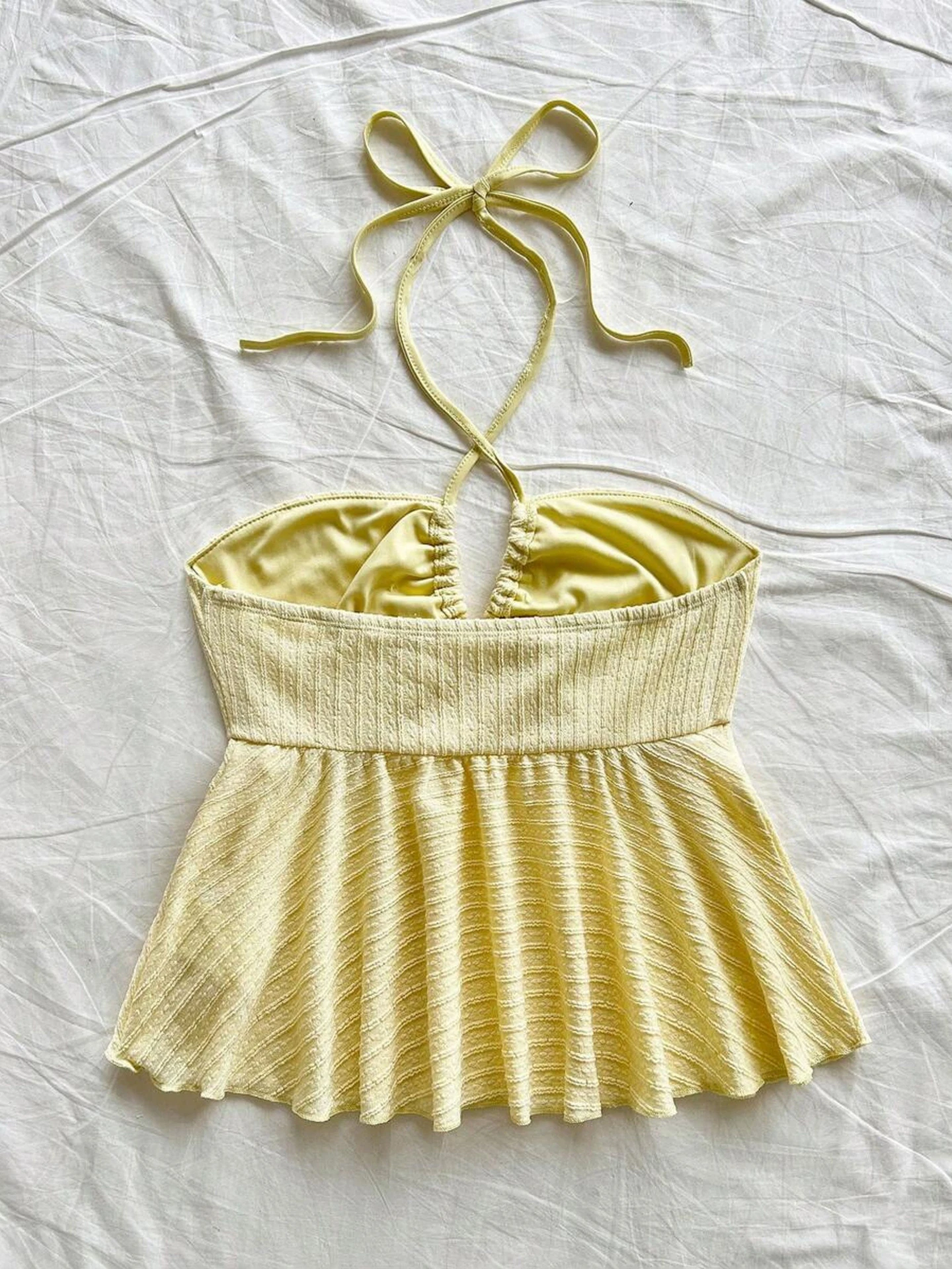 Summer Textured Drawstring Halter Top | Savana | Bestsellers