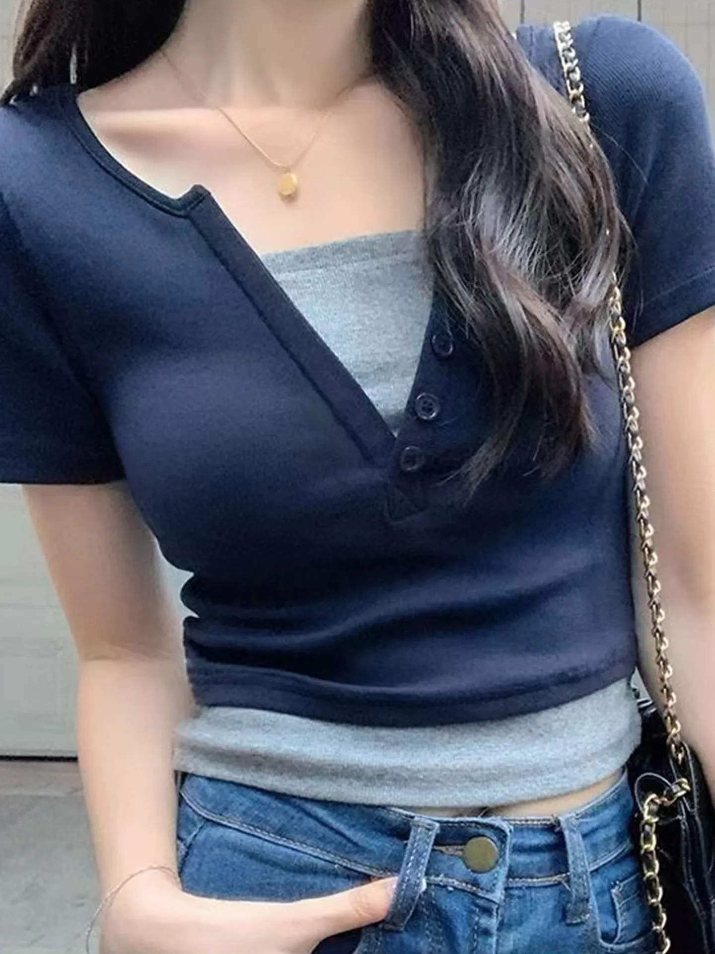 Button Pullover T-Shirt | Savana | Bestsellers