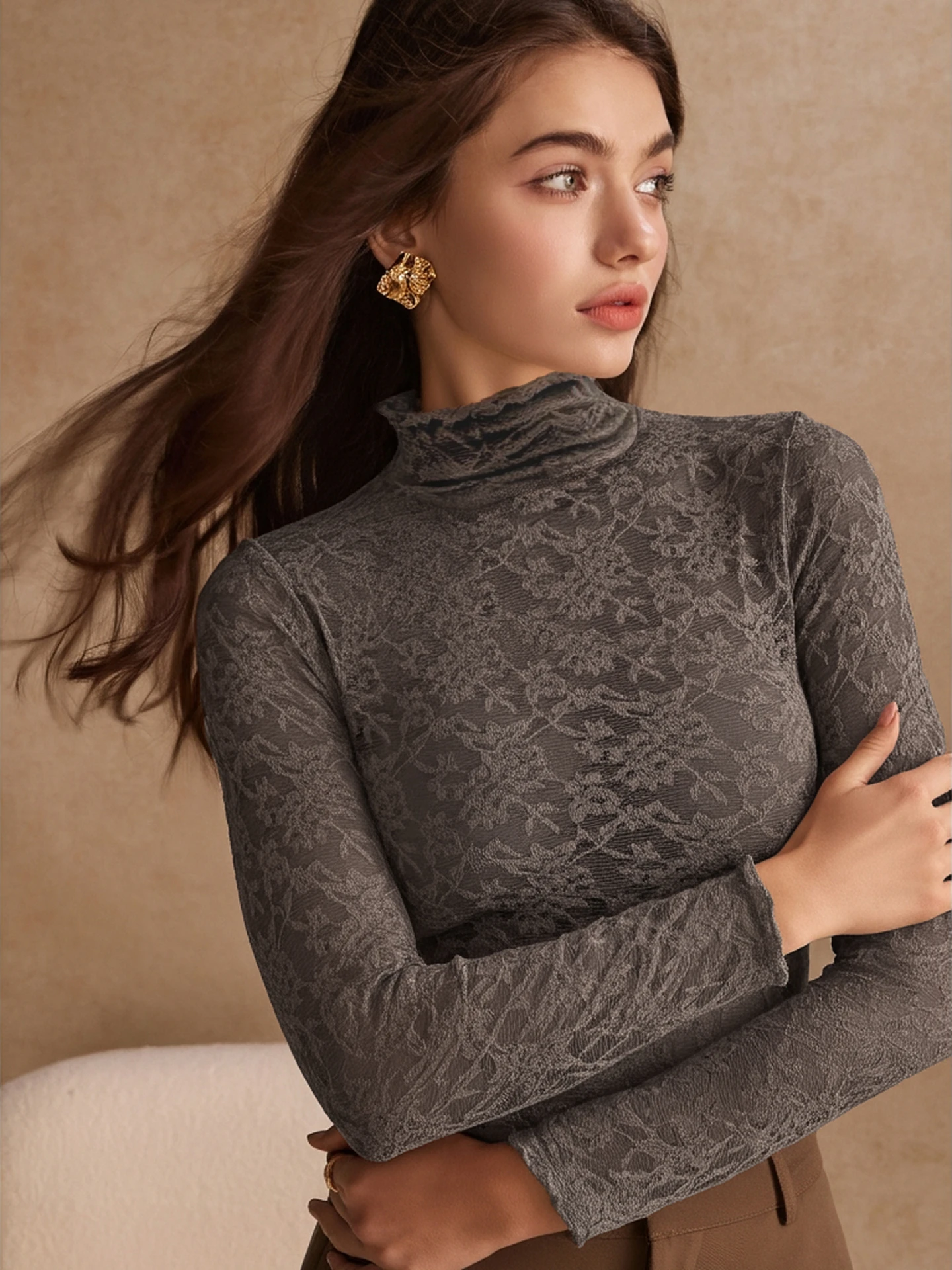 Lace High Neck Top | Savana | Bestsellers