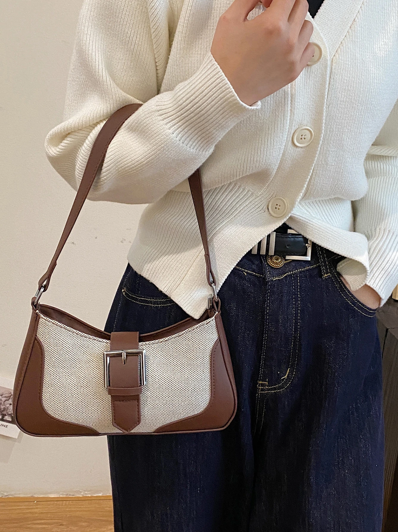 Adjustable Buckle Shoulder Bag | Savana | Bestsellers