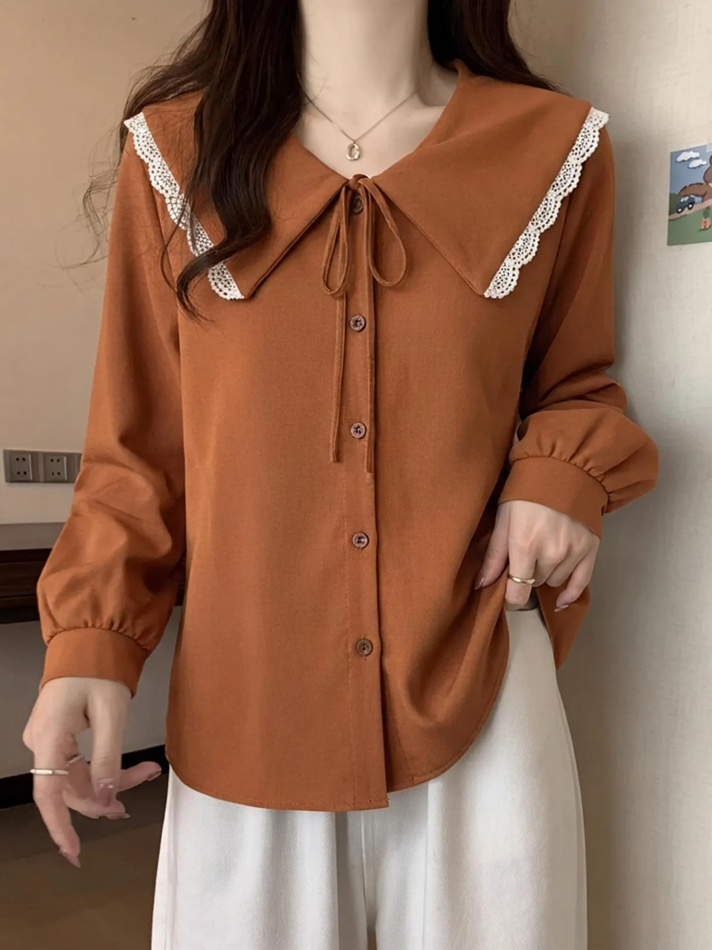 Lace Trim Peter Pan Collar Blouse | Savana | Bestsellers