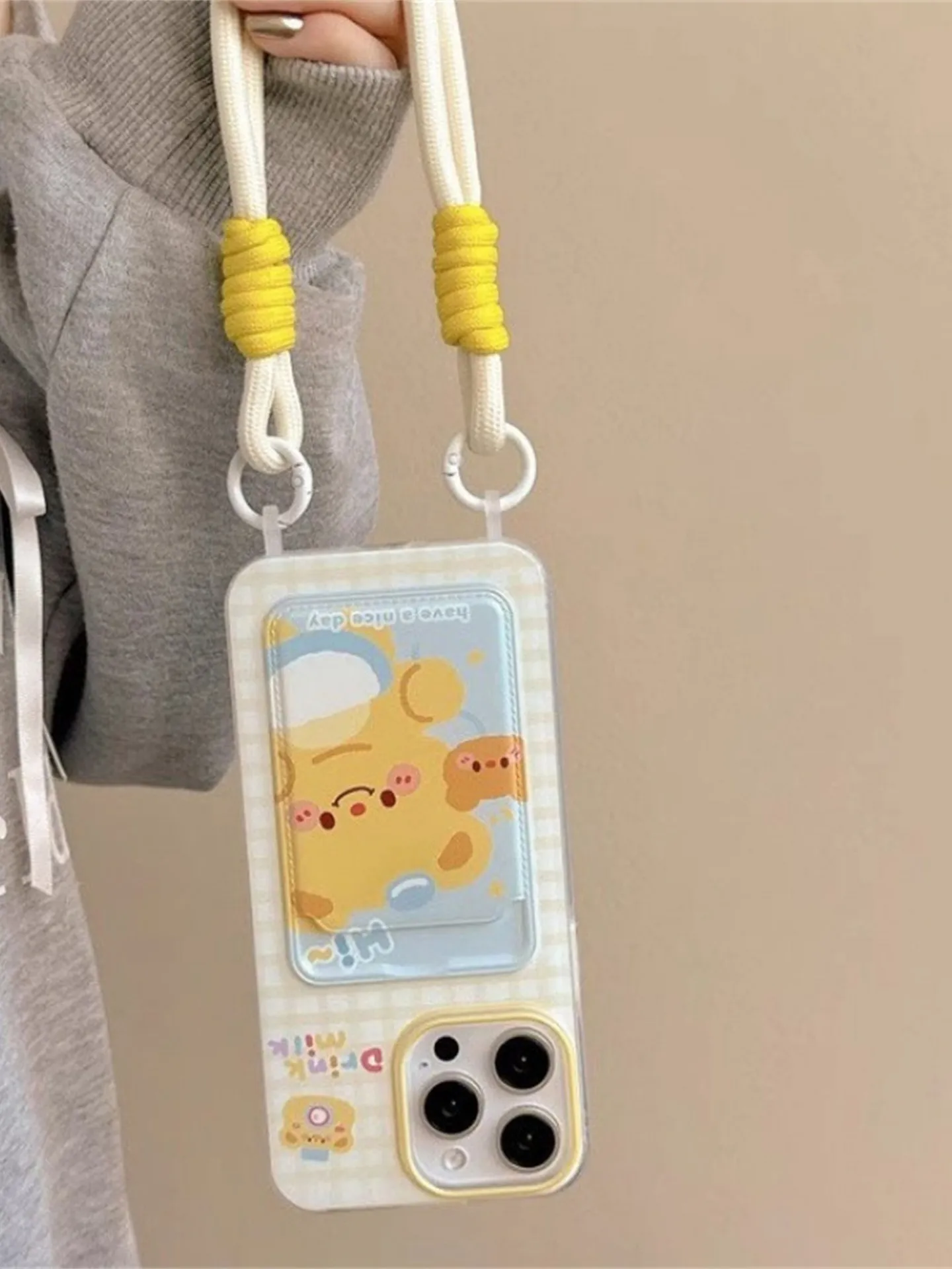 Butter Bear Pattern Phone Case With Charm | Savana | Bestsellers
