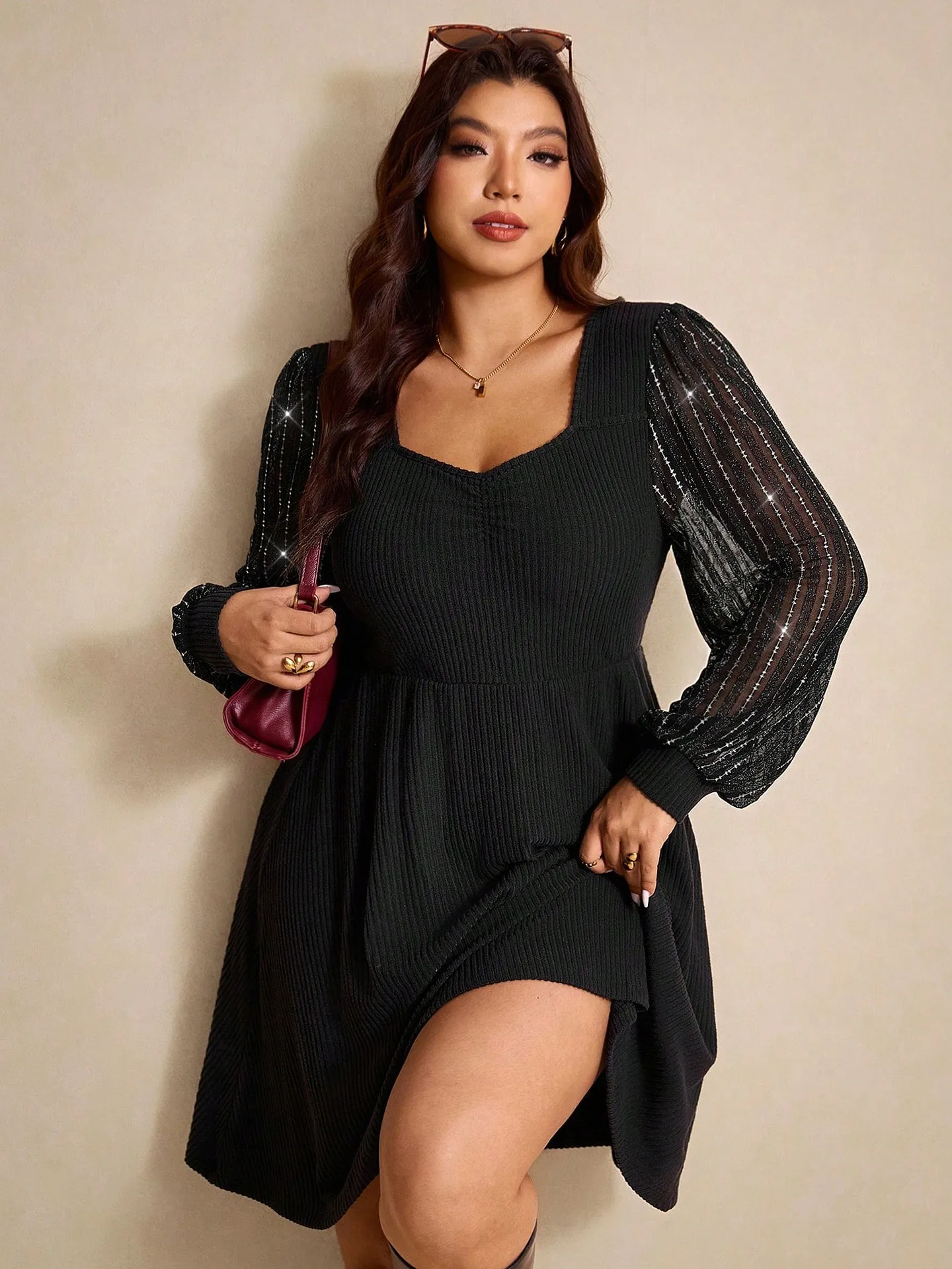 Plus Size Sheer A-Line Dress | Savana | Bestsellers