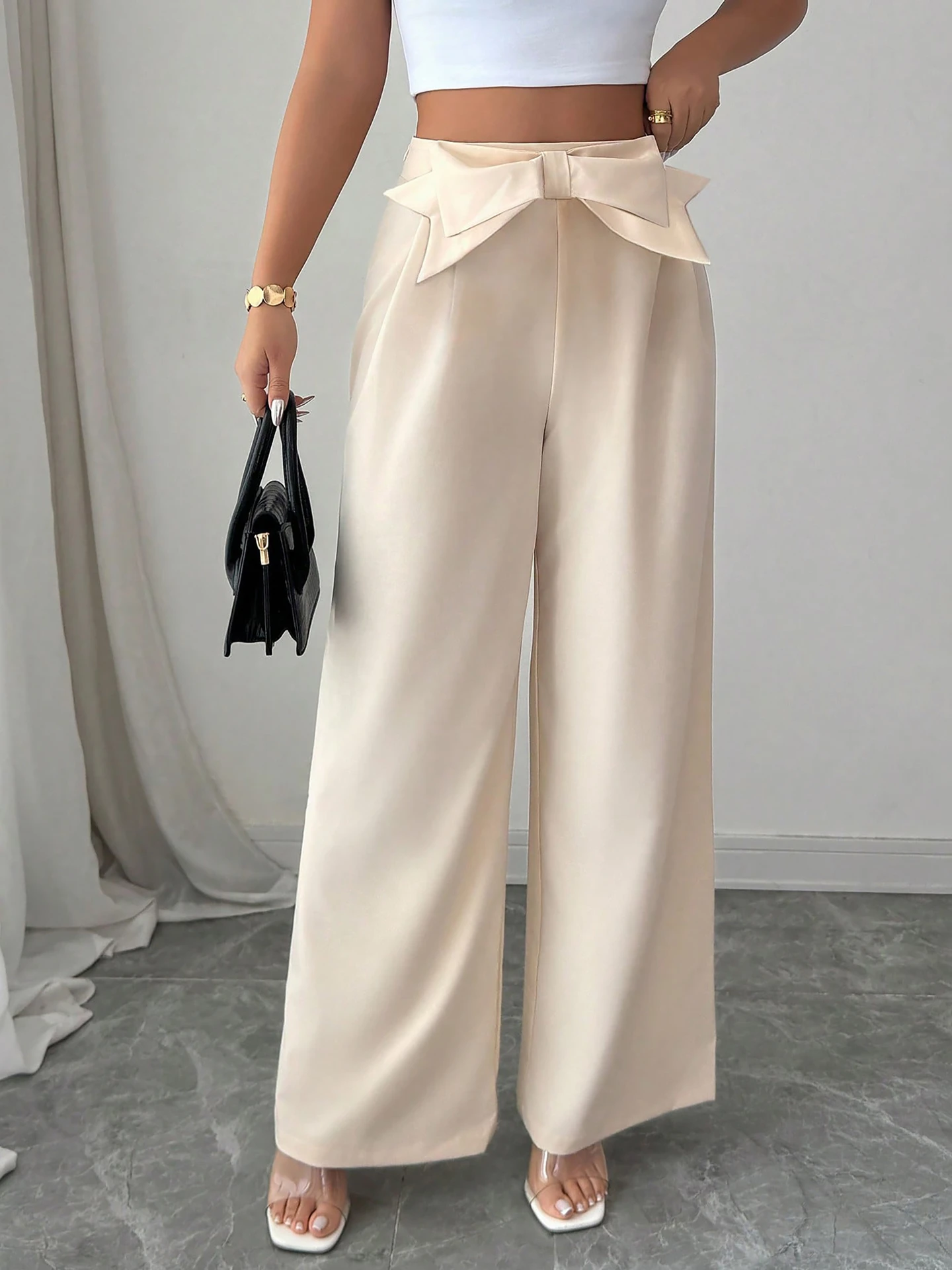 Bow Straight Leg Pants | Savana | Bestsellers