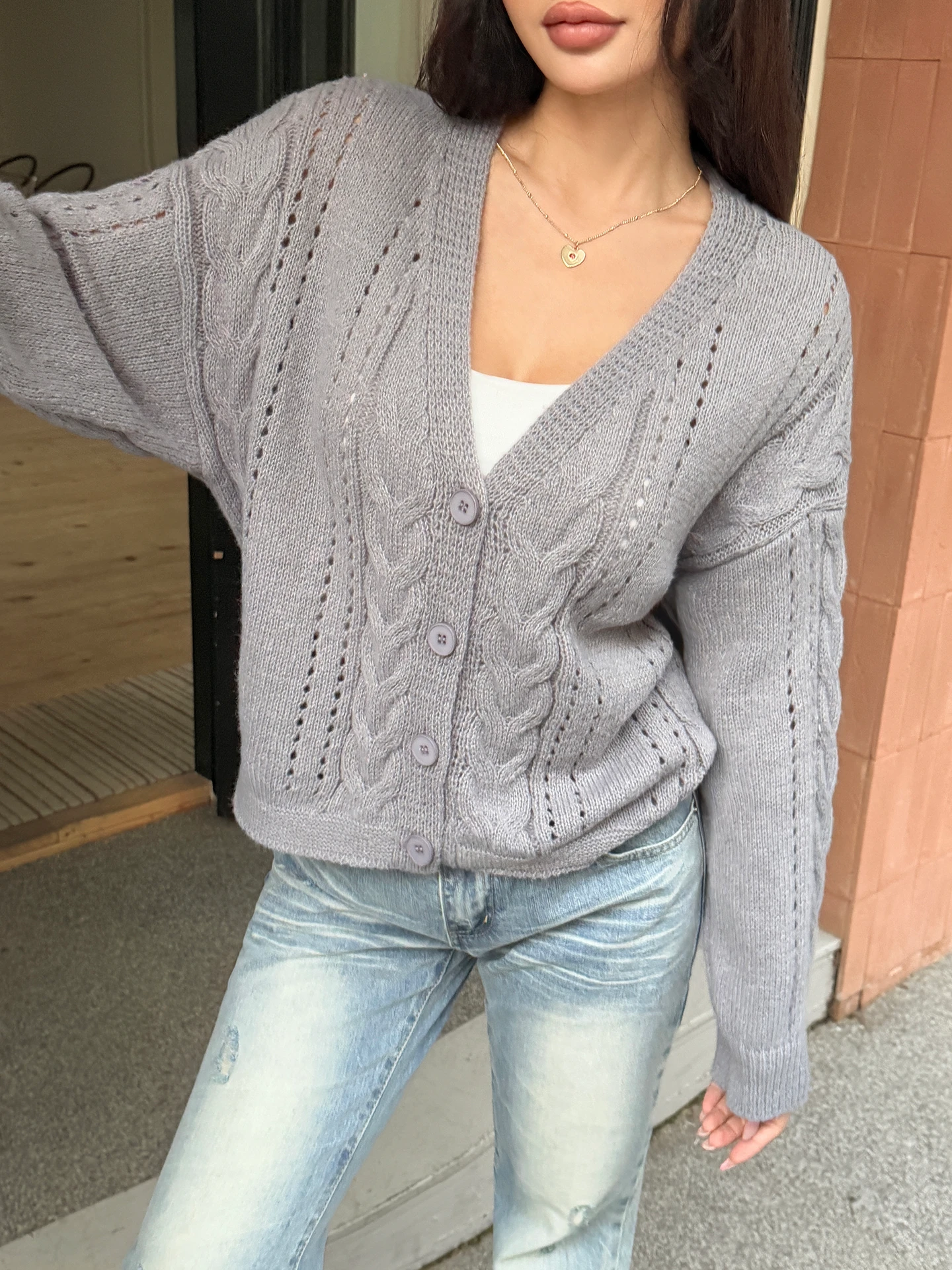 Button Knit Cardigan | Savana | Bestsellers