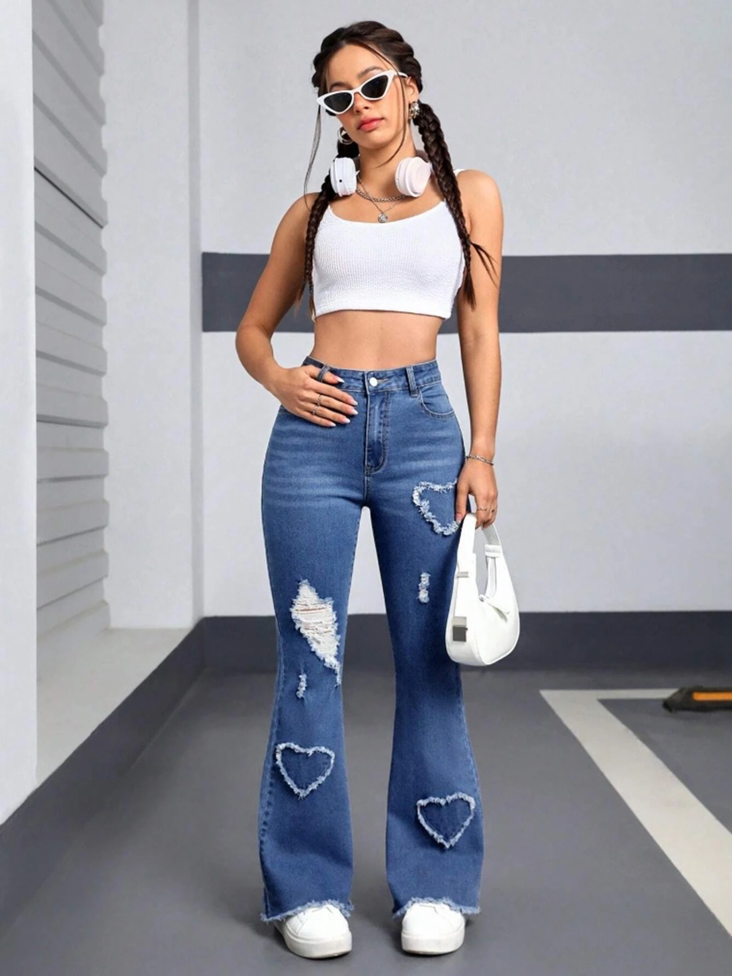 Ripped Flare Leg Jeans | Savana | Bestsellers