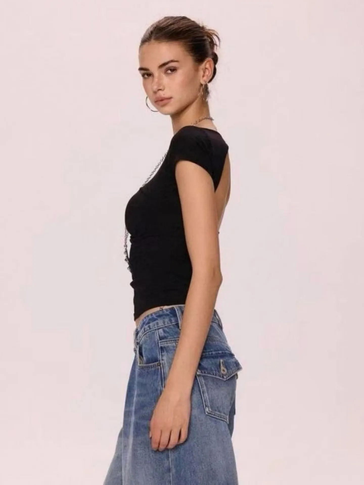 Korean Fitted Sleeve Backless Slim Fit top | Savana | Bestsellers