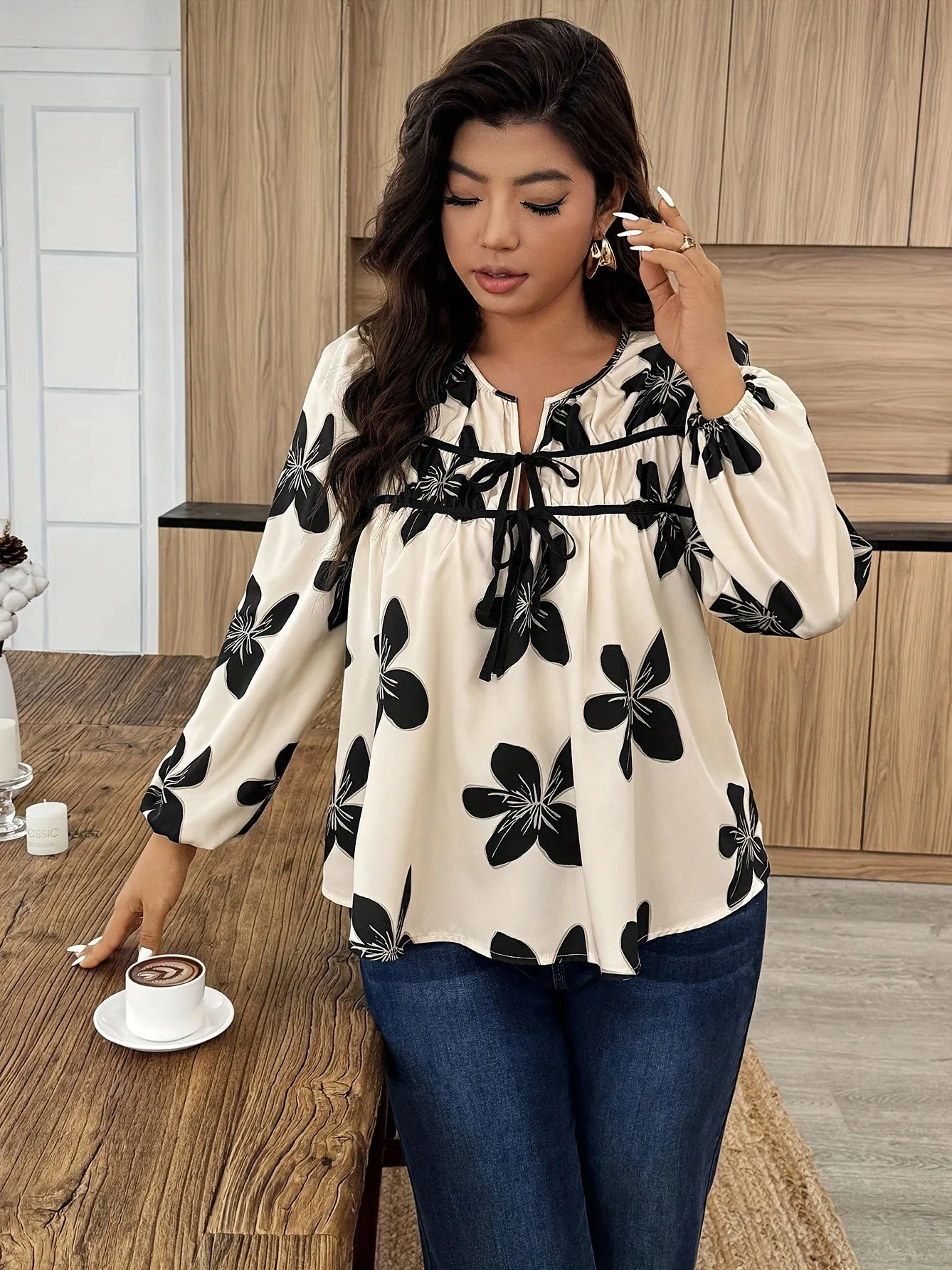 Plus Size Tie Up Top | Savana | Bestsellers