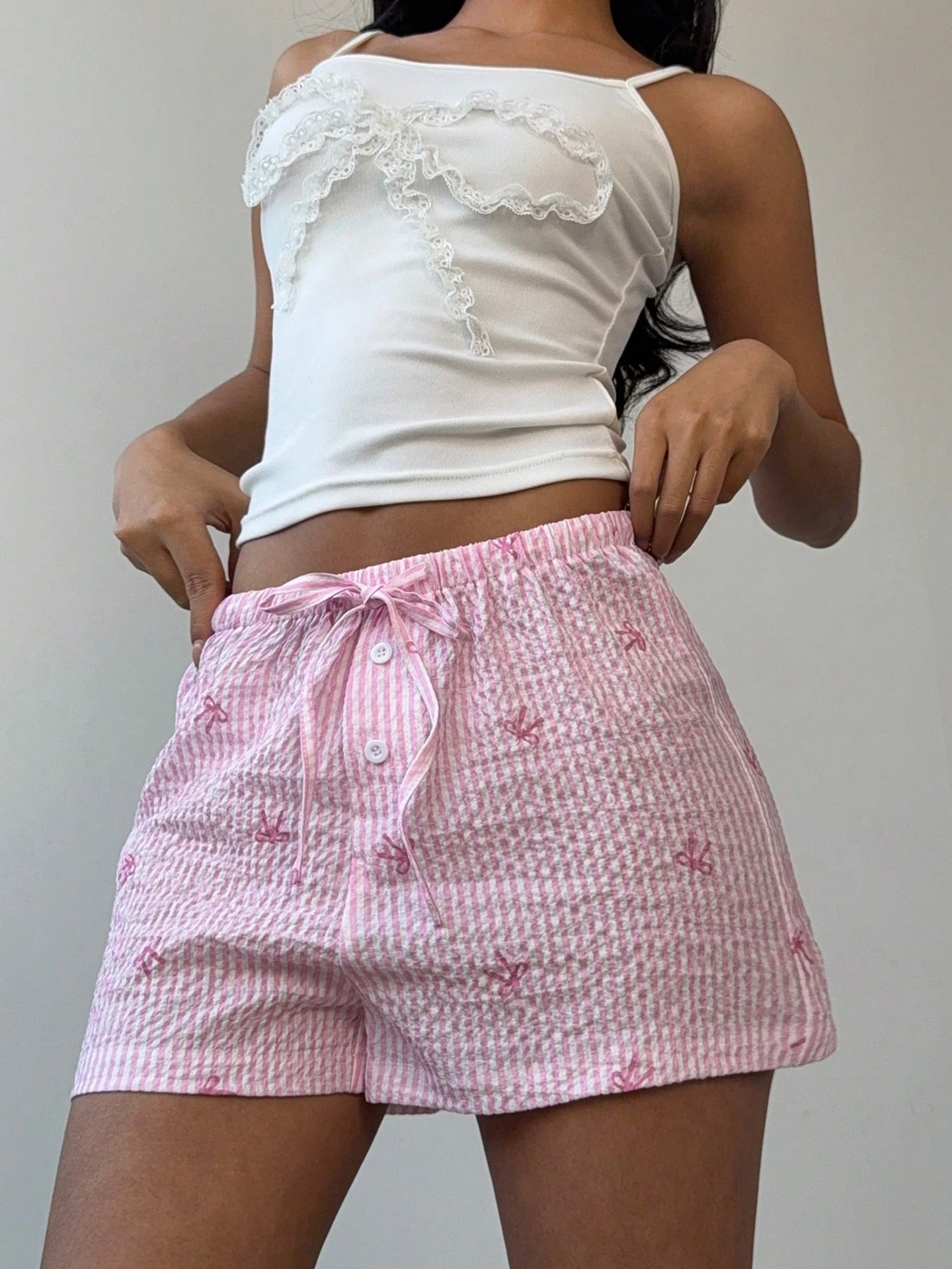 Drawstring Straight Leg Shorts | Savana | Bestsellers