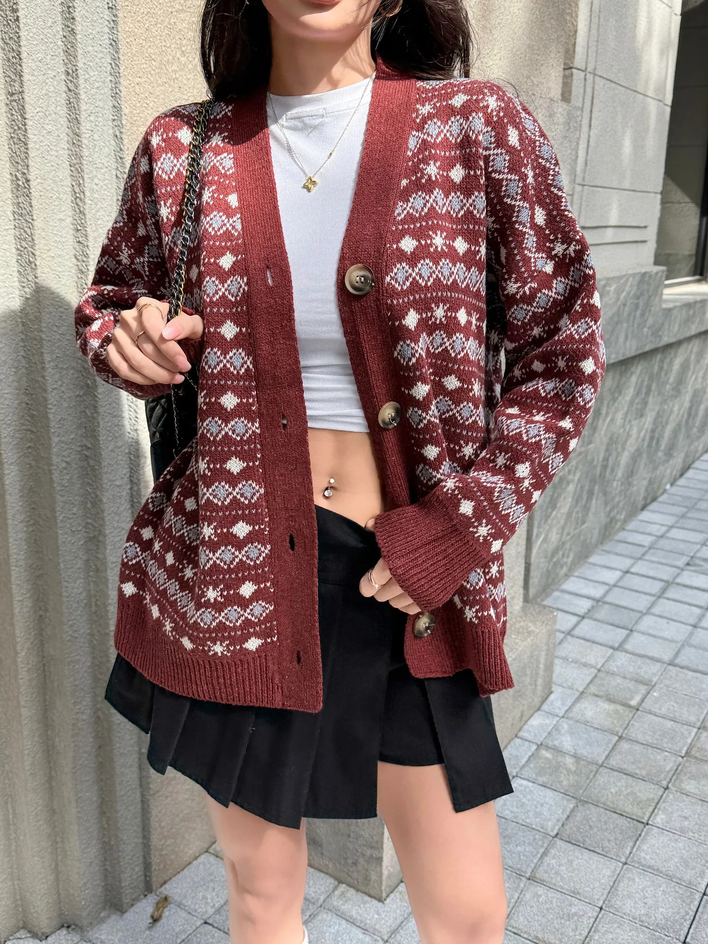 Jacquard Knit Cardigan | Savana | Bestsellers