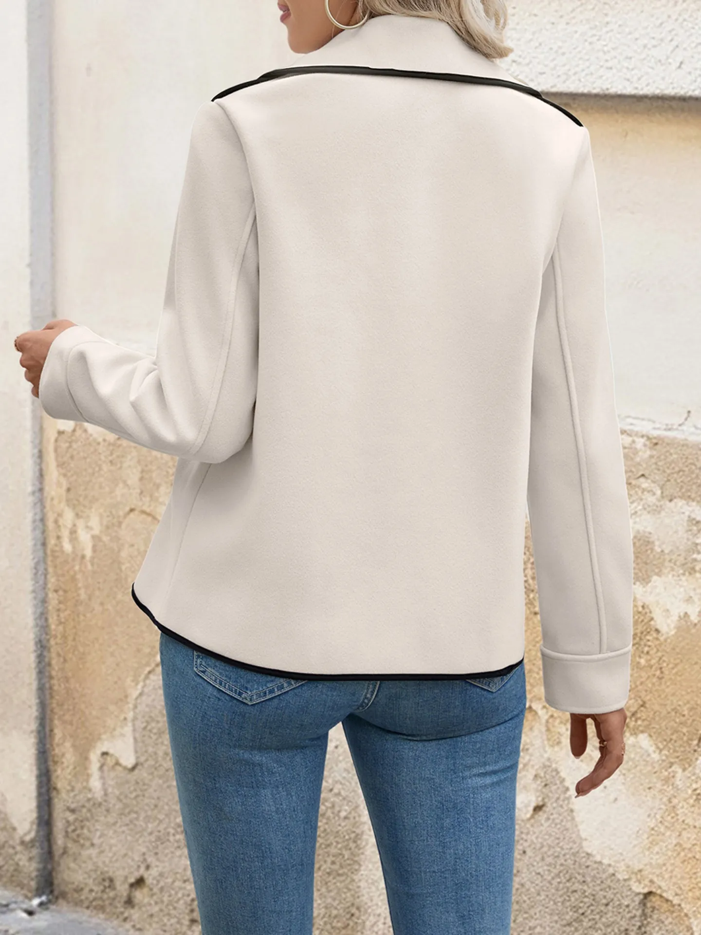 Contrast Stitching Pea Coat | Savana | Bestsellers