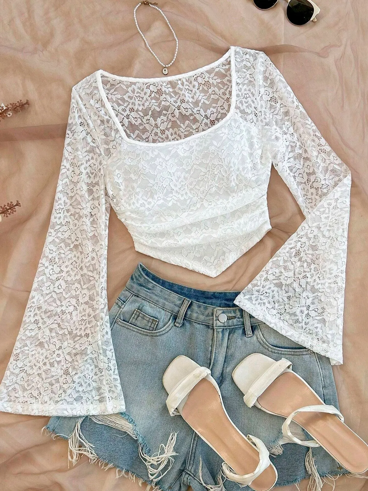 Vacation Sheer Square Neck Top | Savana | Bestsellers