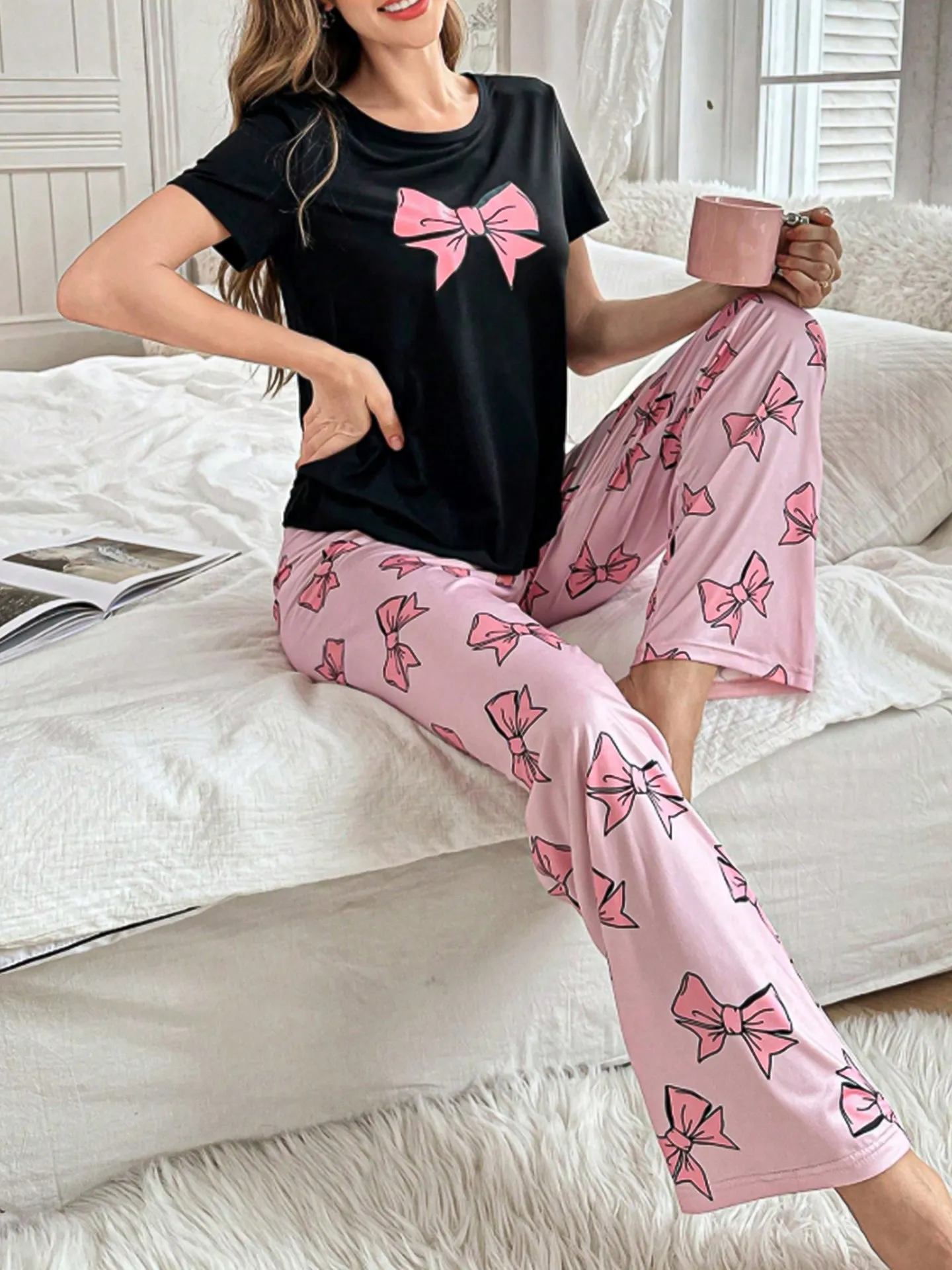 Cute Bow Print Lounge Set | Savana | Bestsellers