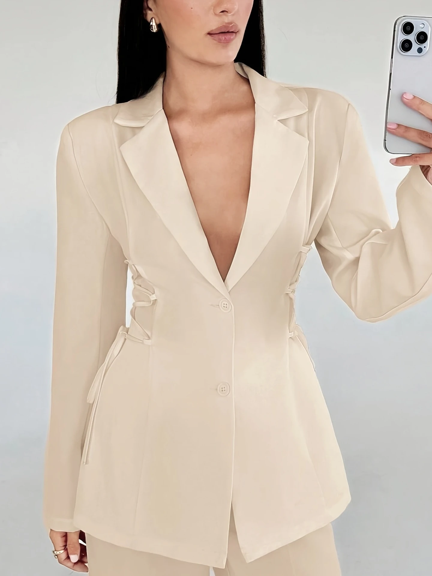 Lace Up Classic Blazer | Savana | Bestsellers