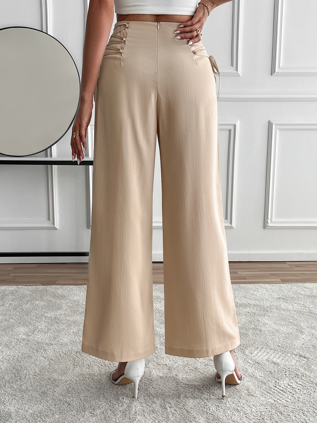 Crossed Straight Leg Pants | Savana | Bestsellers
