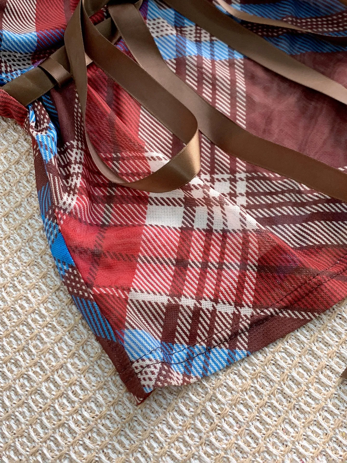 Sash Plaid Mesh Top | Savana | Bestsellers