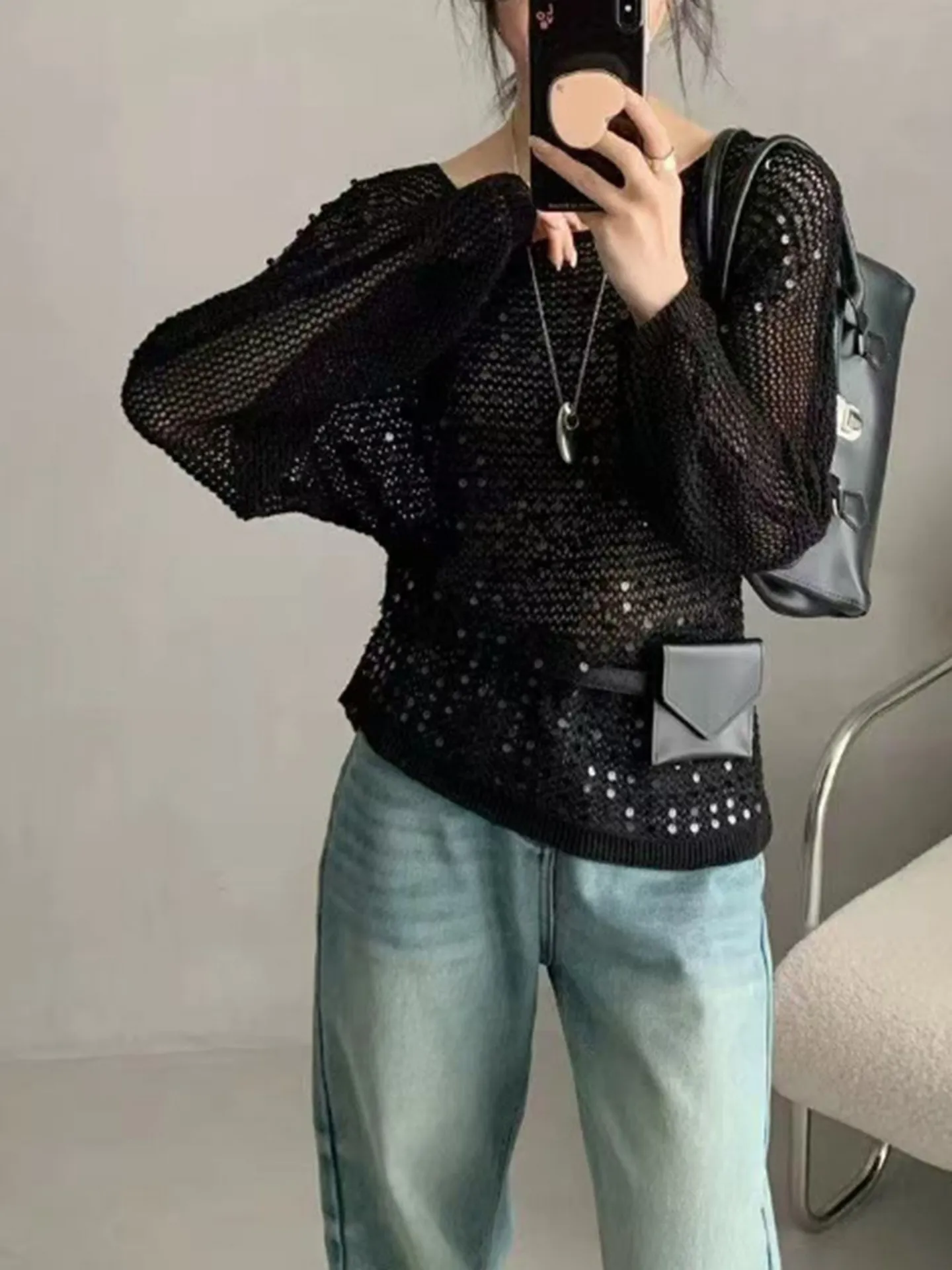 Metallic Decor Knit Pullover | Savana | Bestsellers