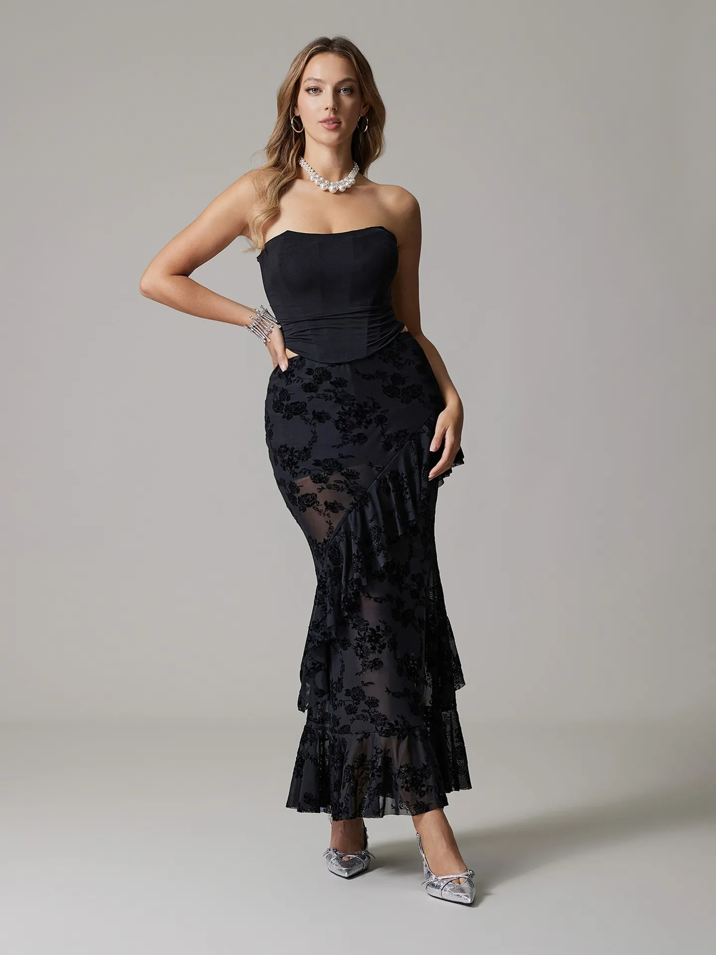 Ruffle Pencil Skirt | Savana | Bestsellers